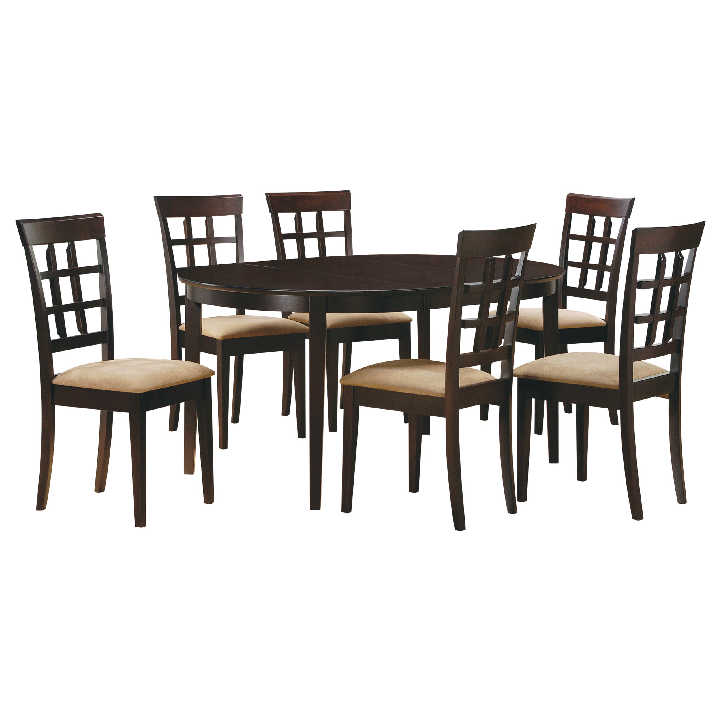 Zander 7-piece Extension Leaf Dining Table Set Cappuccino – casabycoco