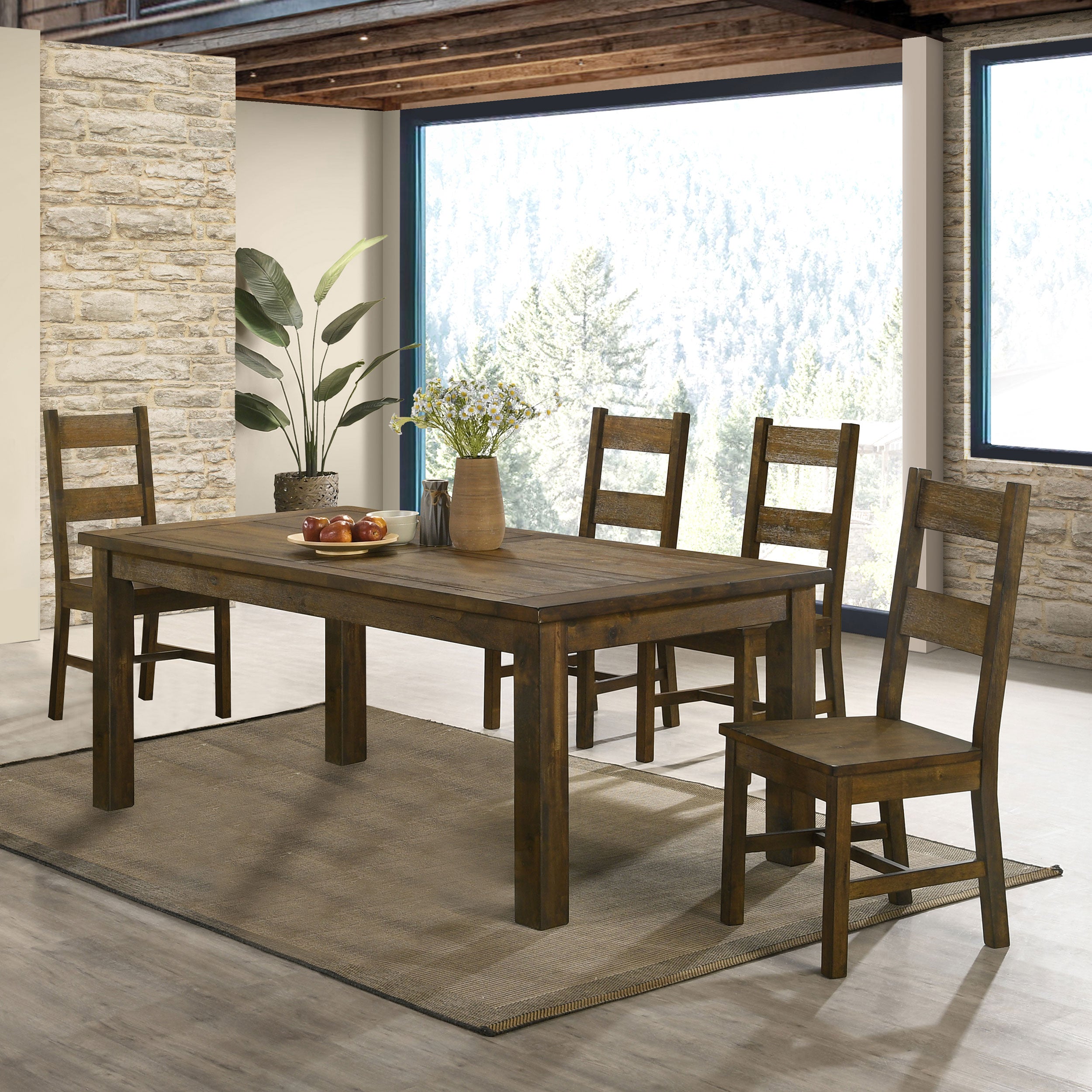 Lawler 5-piece Rectangular Dining Set Rustic Golden BrownRustic Golden – casabycoco