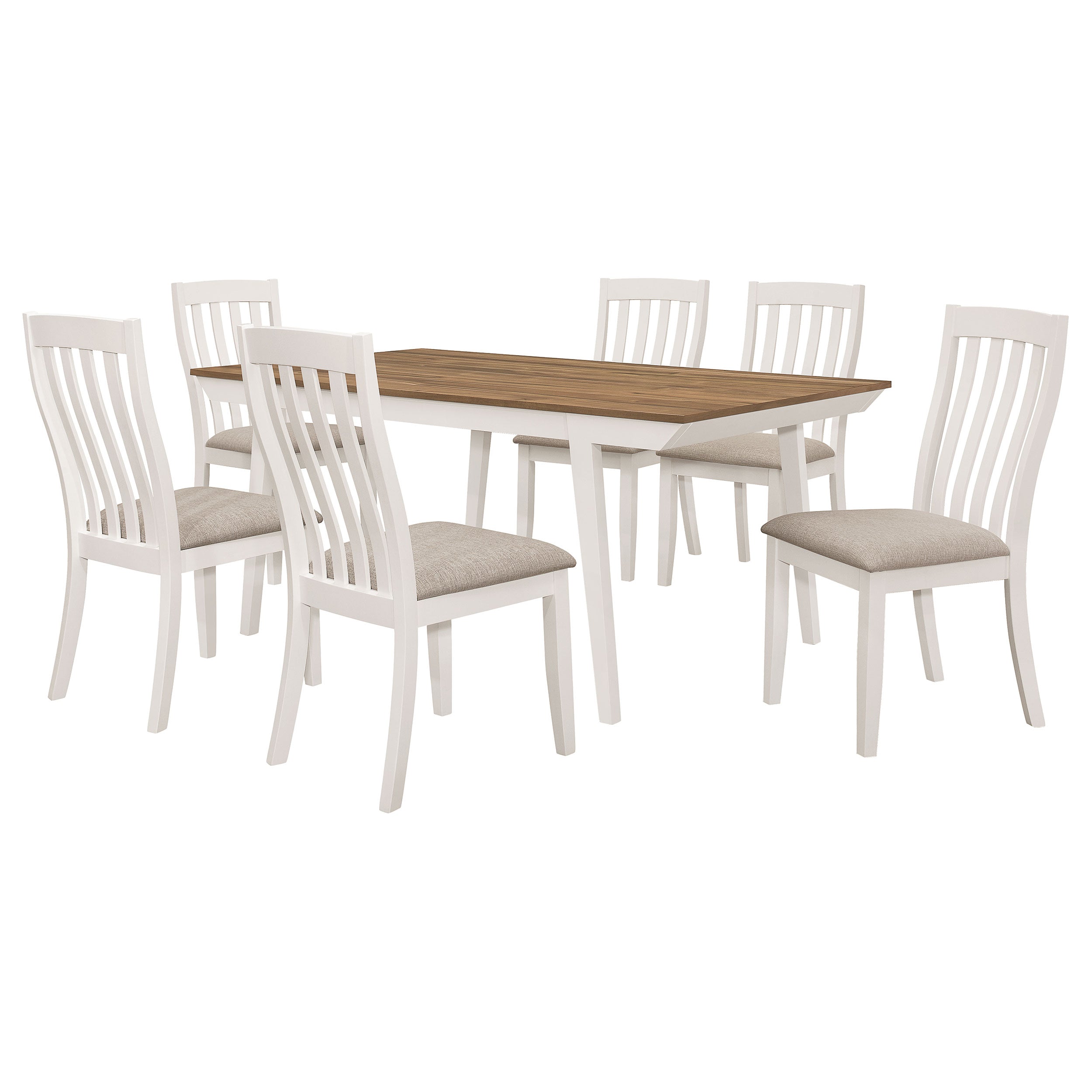 Mckay 7-piece Rectangular Dining Table Set Off WhiteOff White – casabycoco