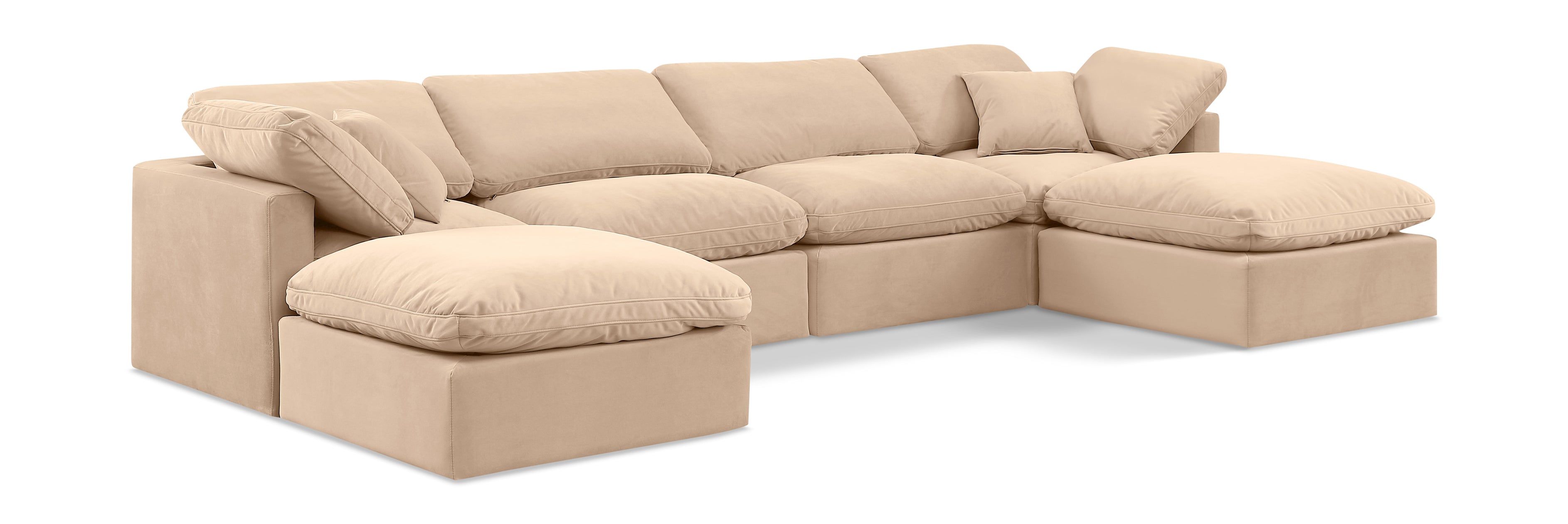 Luxus Beige Velvet Modular Sectional Sec6B – casabycoco