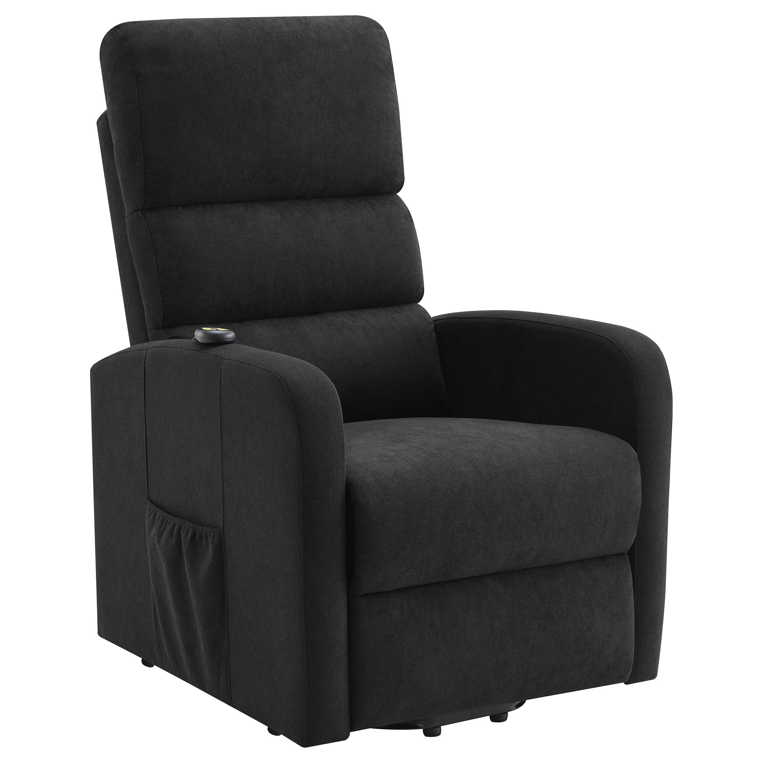 Ayelet Upholstered Power Lift Recliner with Remote Black – casabycoco