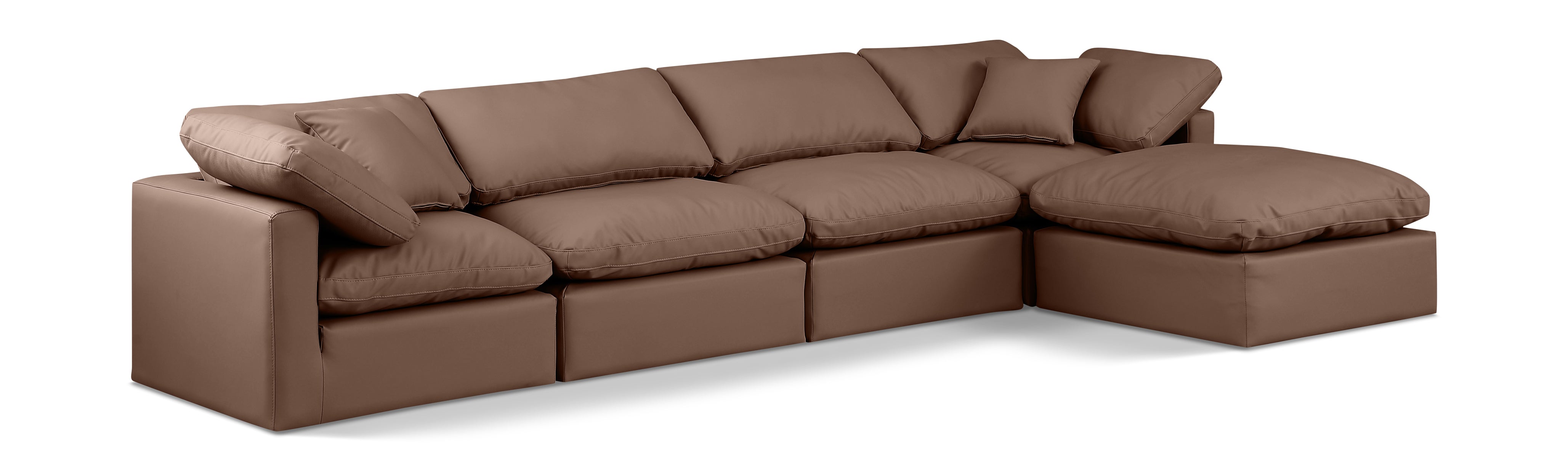 Luxus Brown Faux Leather Modular Sectional Sec5A – casabycoco