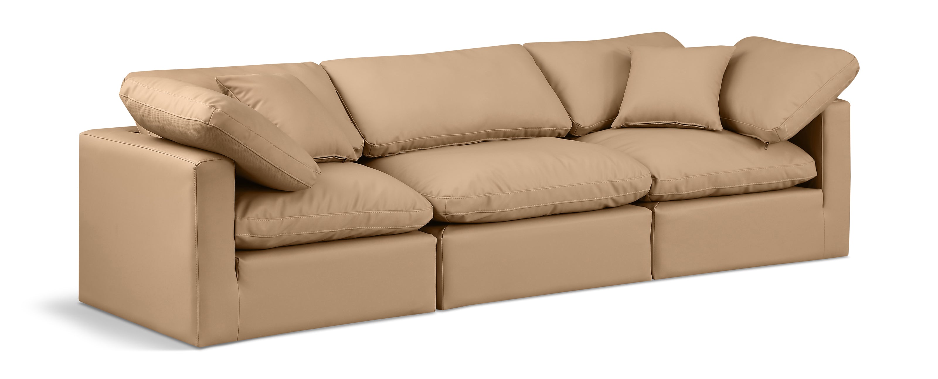 Luxus Tan Faux Leather Modular Sofa S105 – casabycoco