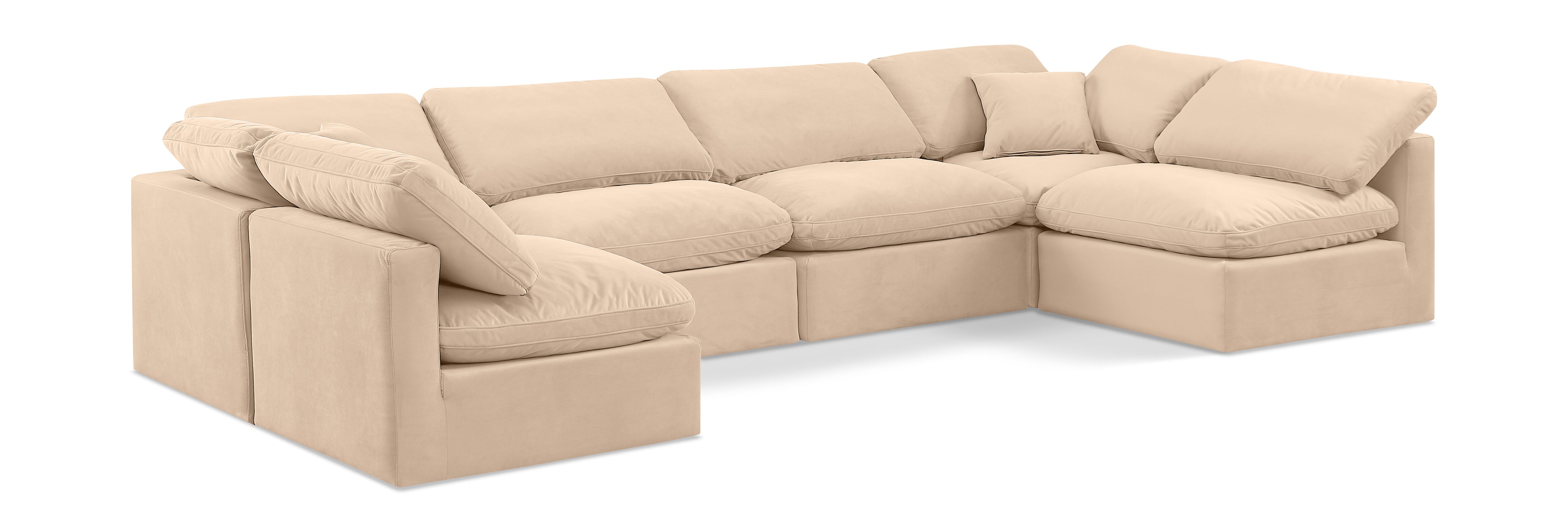 Luxus Beige Velvet Modular Sectional Sec6D – casabycoco