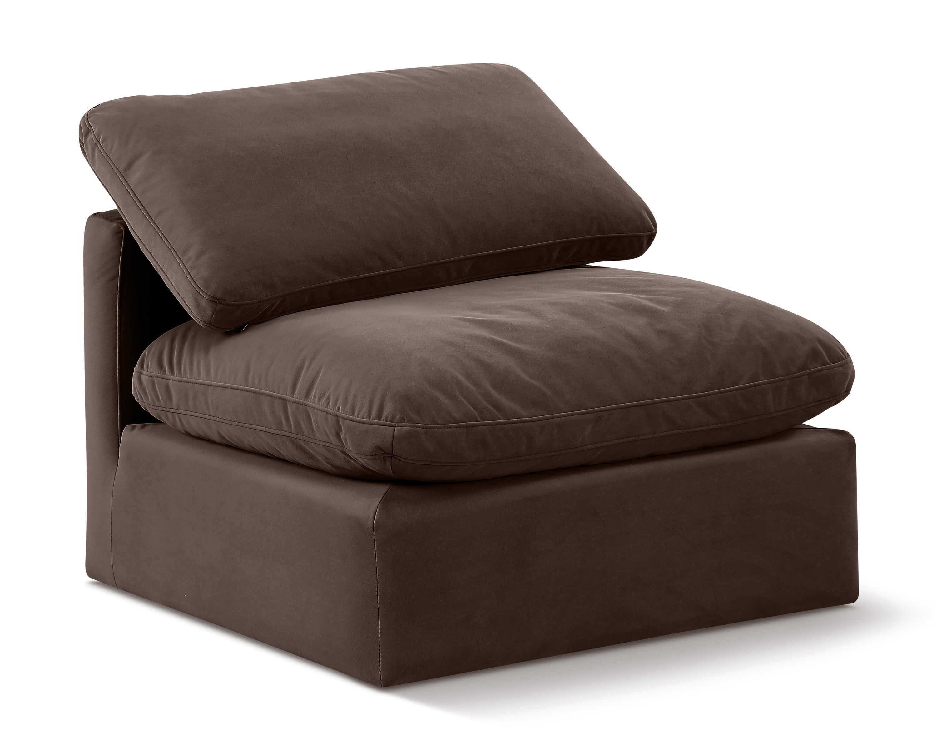 Luxus Brown Velvet Armless Chair Armless – casabycoco