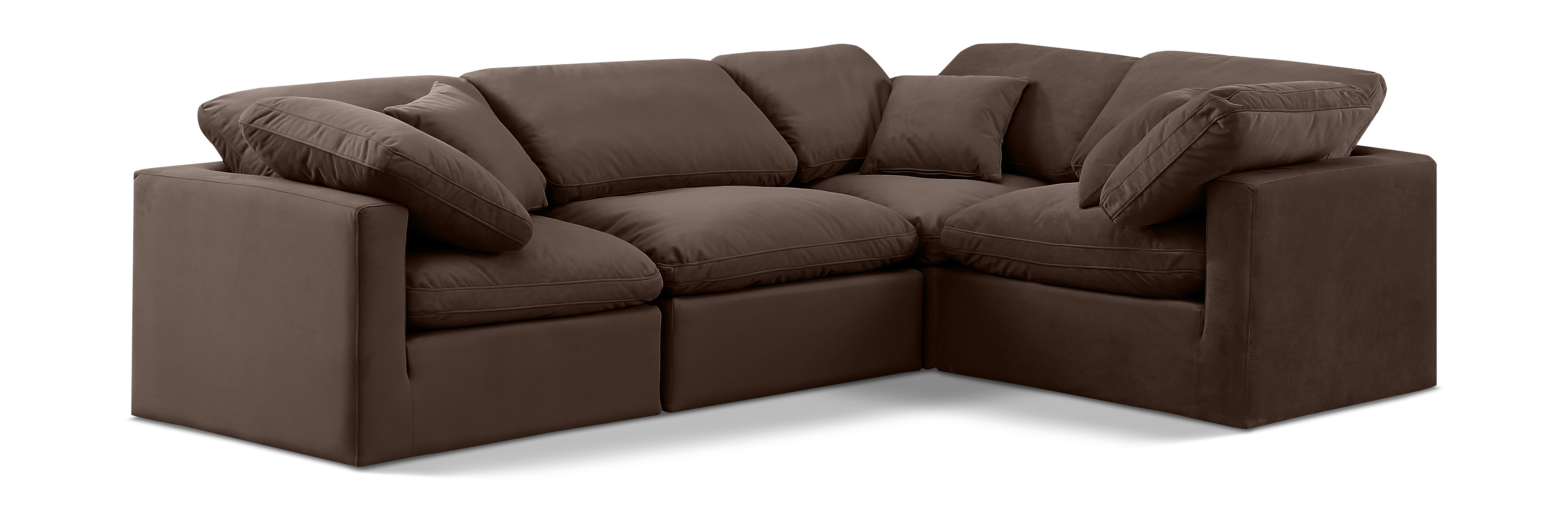 Luxus Brown Velvet Modular Sectional Sec4C – casabycoco
