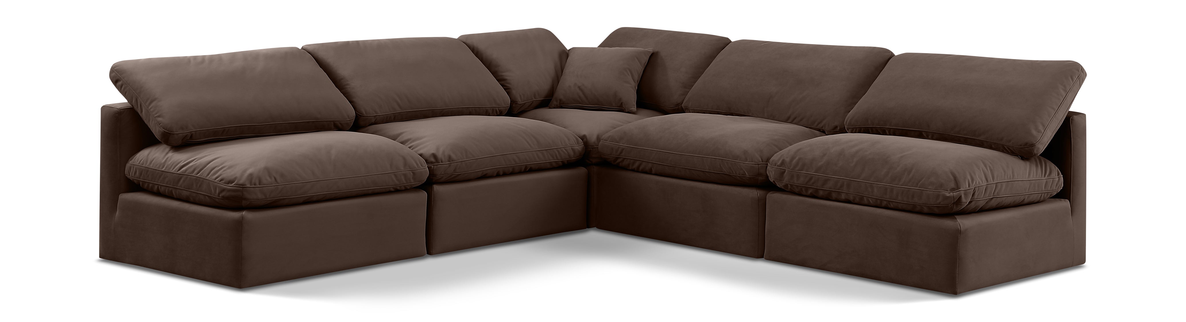 Luxus Brown Velvet Modular Sectional Sec5B – casabycoco