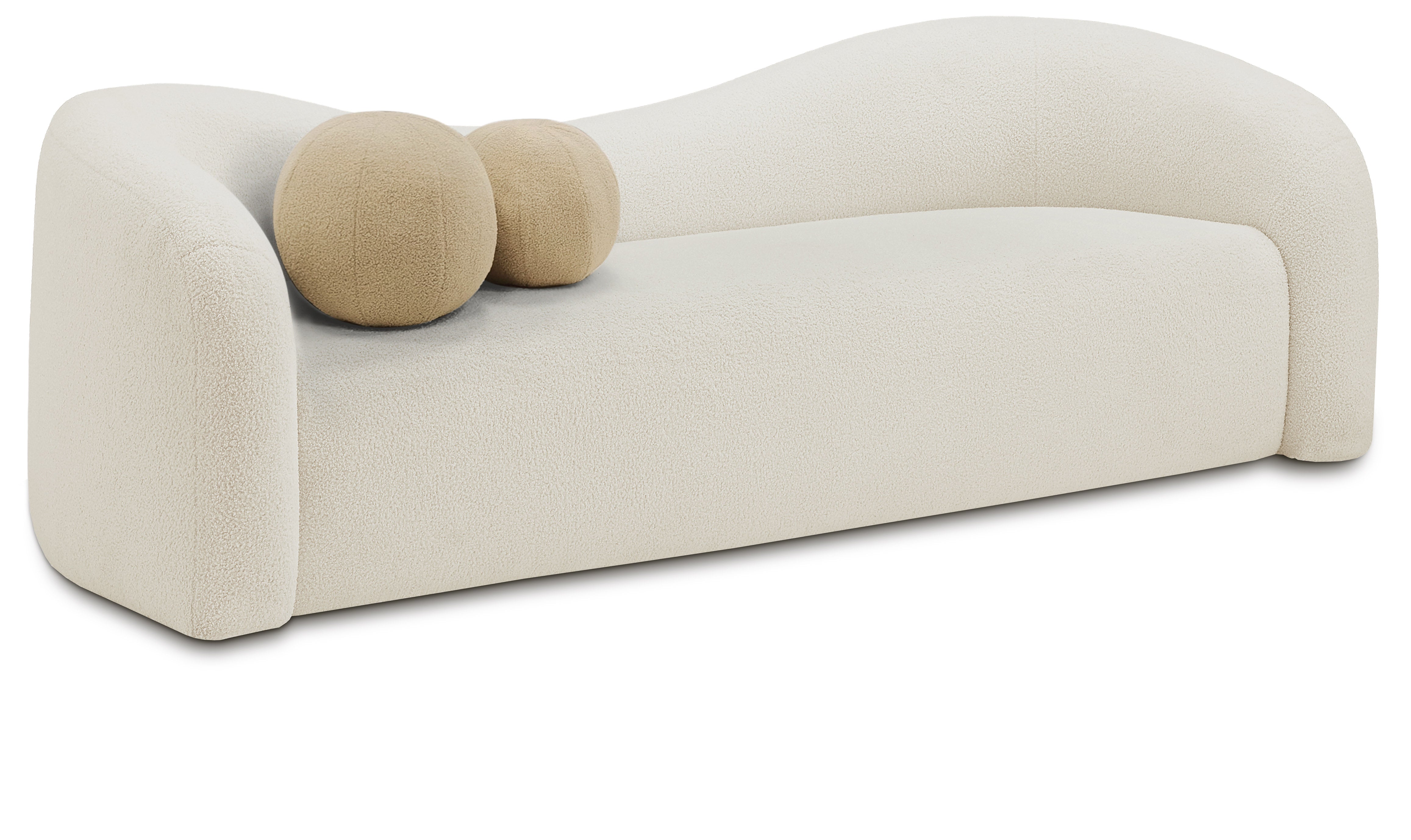 Eclipse Cream Faux Shearling Teddy Fabric Sofa S – casabycoco