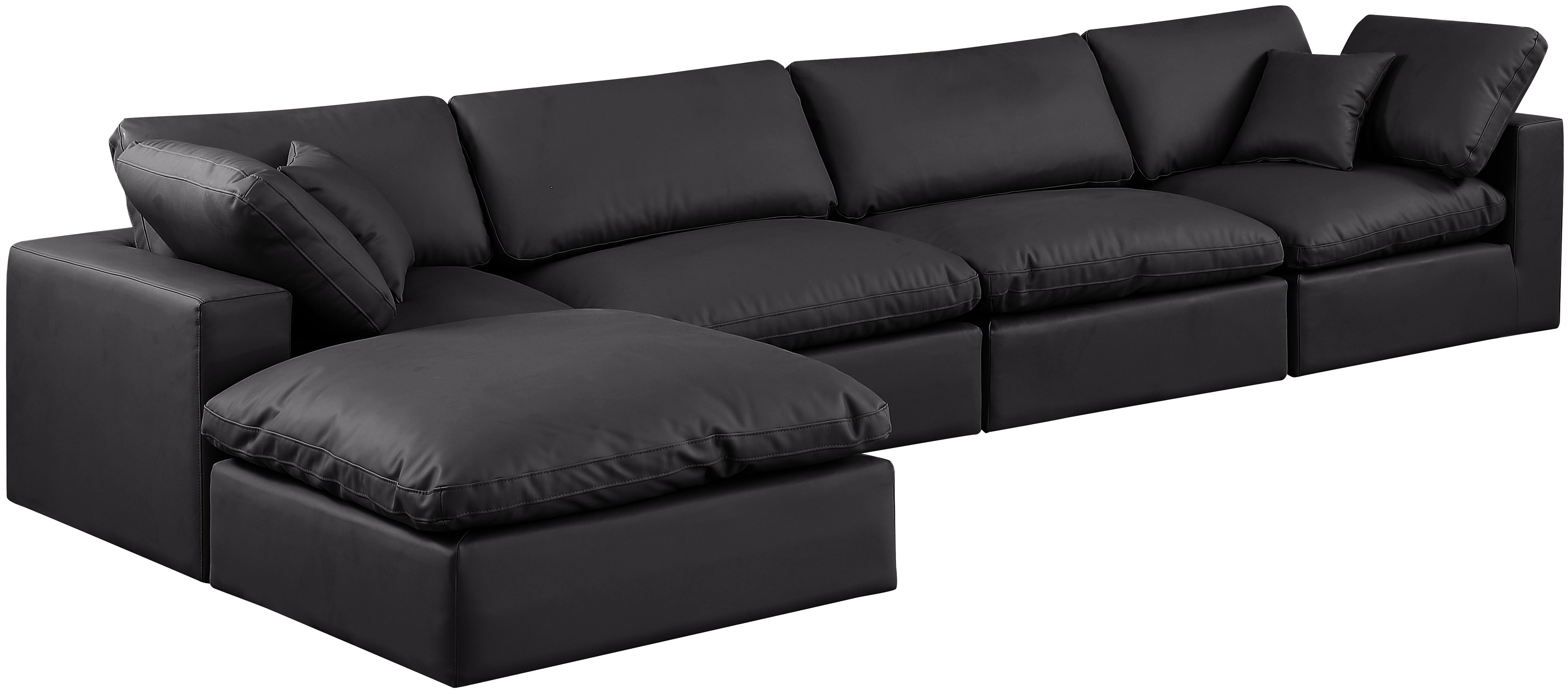 Dolce Black Faux Leather Modular Sectional Sec5A – casabycoco