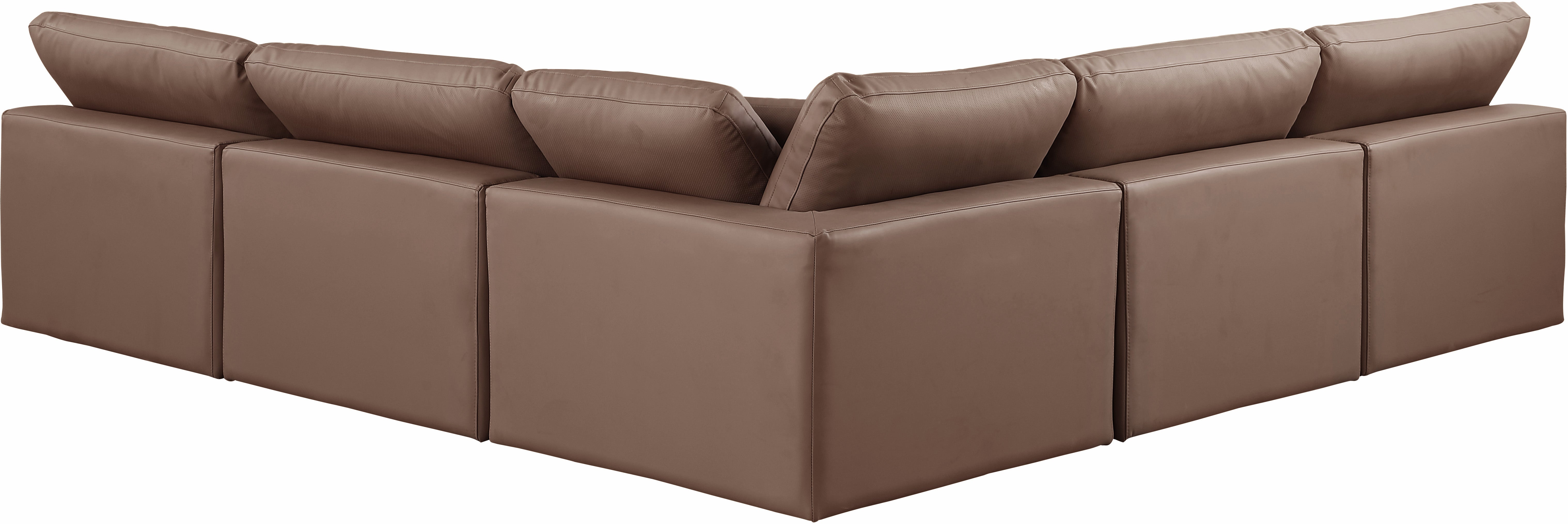 Dolce Brown Faux Leather Modular Sectional Sec5B – casabycoco