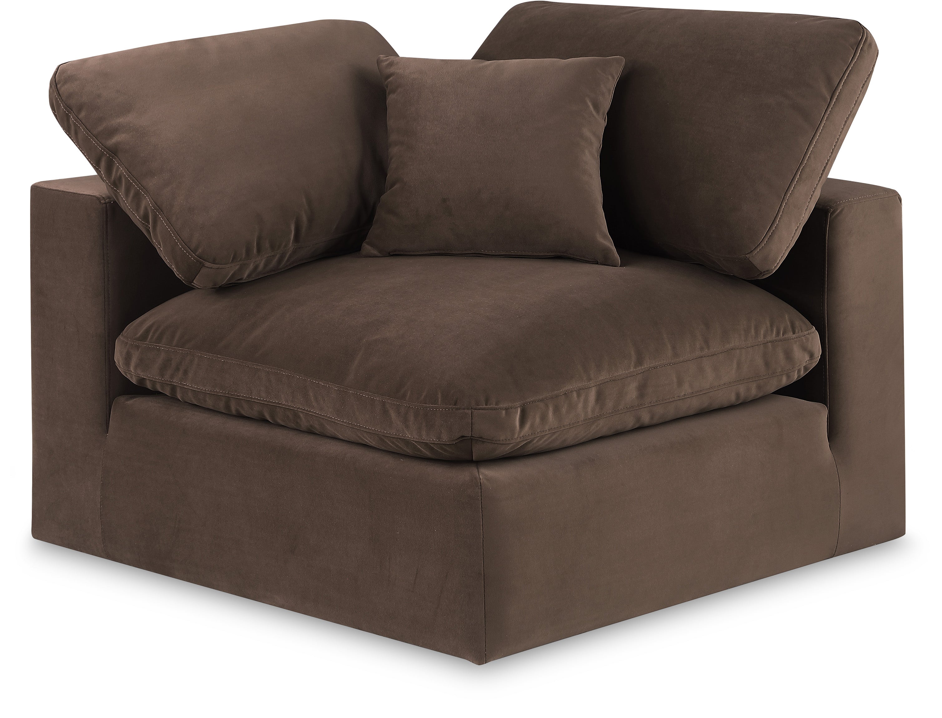 Dolce Brown Velvet Modular Corner Chair Corner – casabycoco