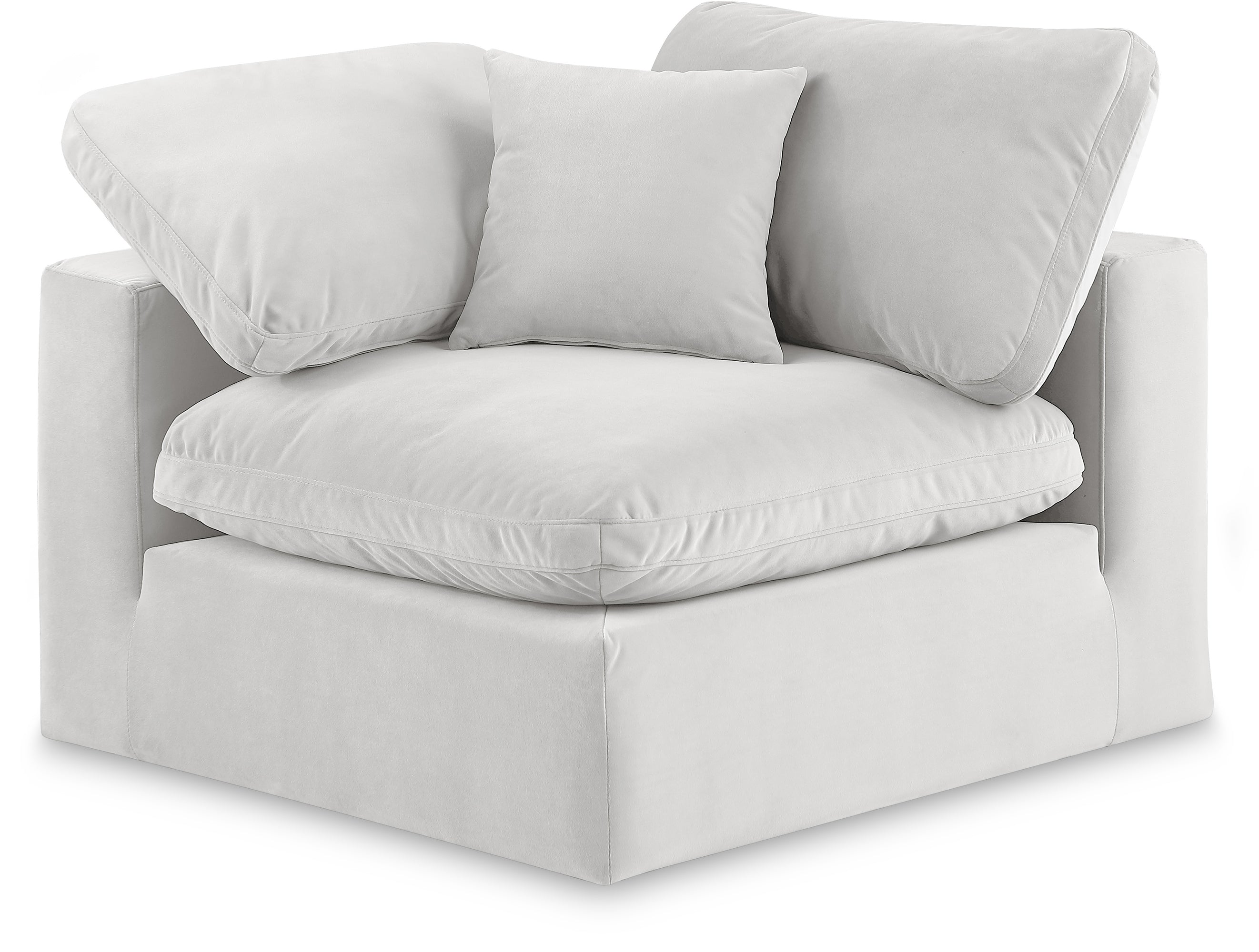 Dolce Cream Velvet Modular Corner Chair Corner – casabycoco