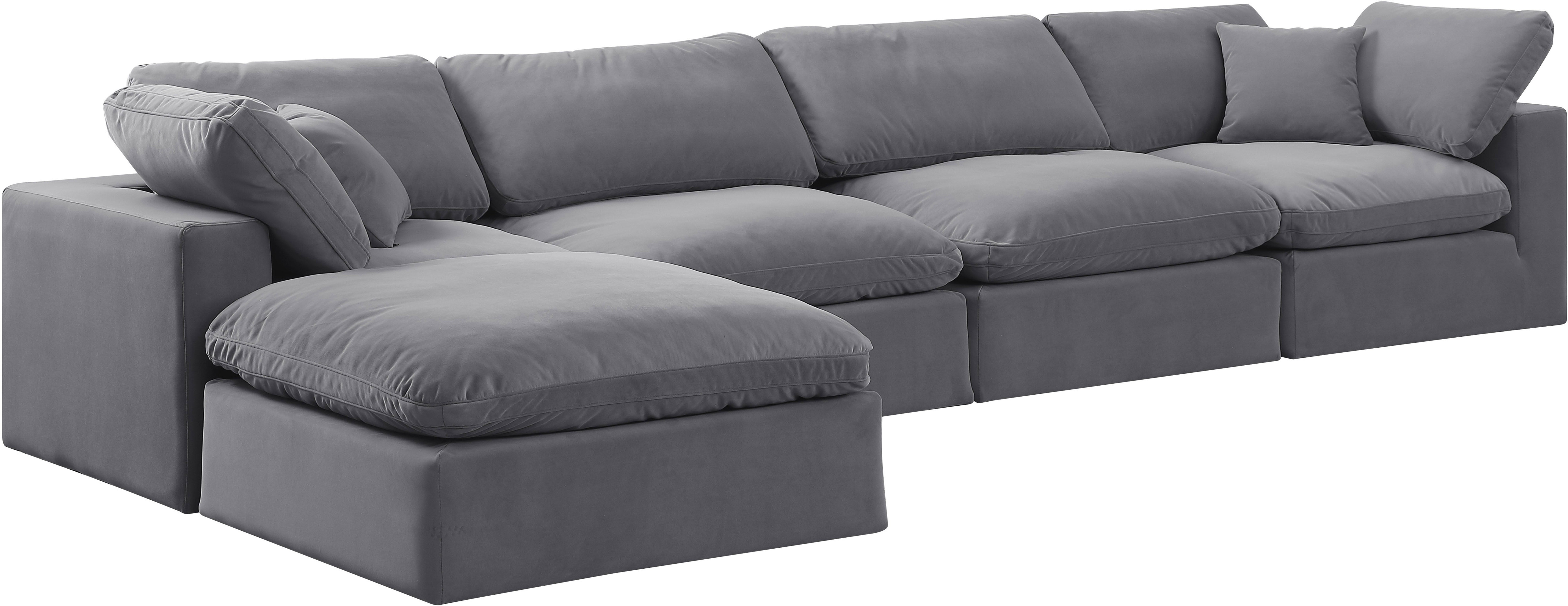 Dolce Grey Velvet Modular Sectional Sec5A – casabycoco