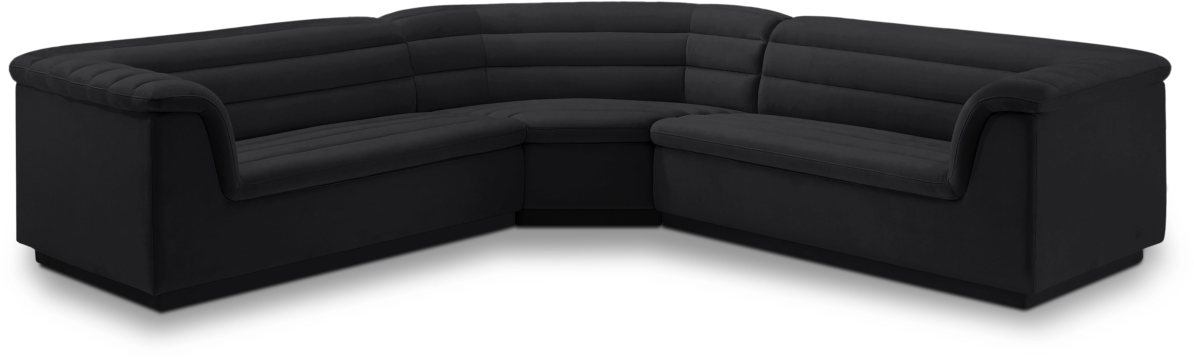 Dillard Black Velvet Fabric Modular Sectional Sectional – casabycoco