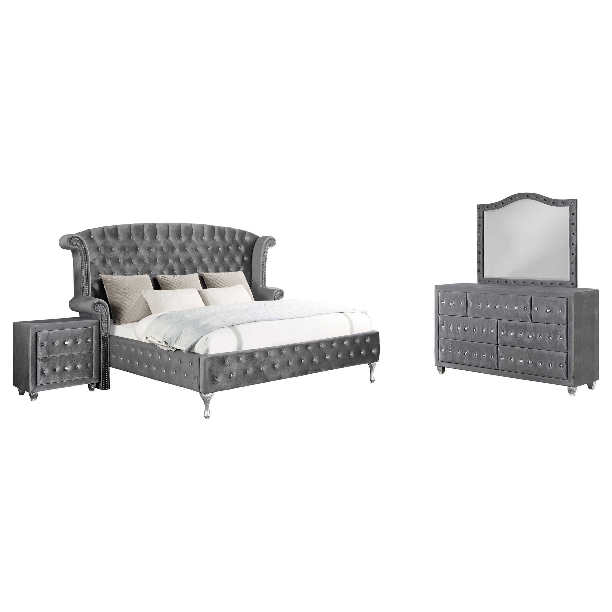 Colleen 4-piece Eastern King Bedroom Set GreyGrey – casabycoco