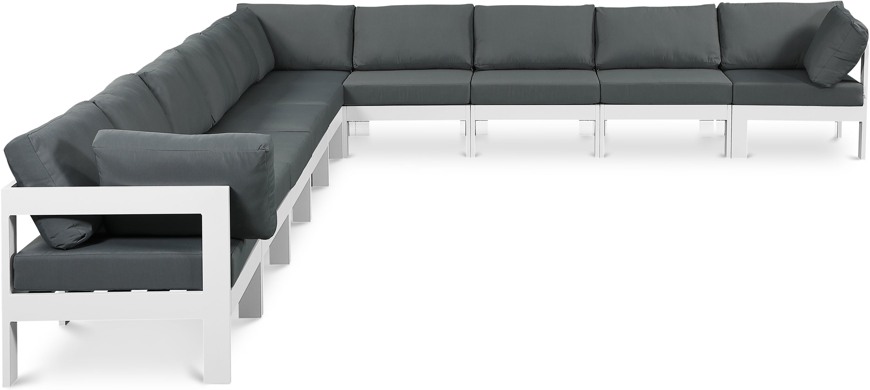 Alyssa Grey Water Resistant Fabric Outdoor Patio Modular Sectional Sec ...