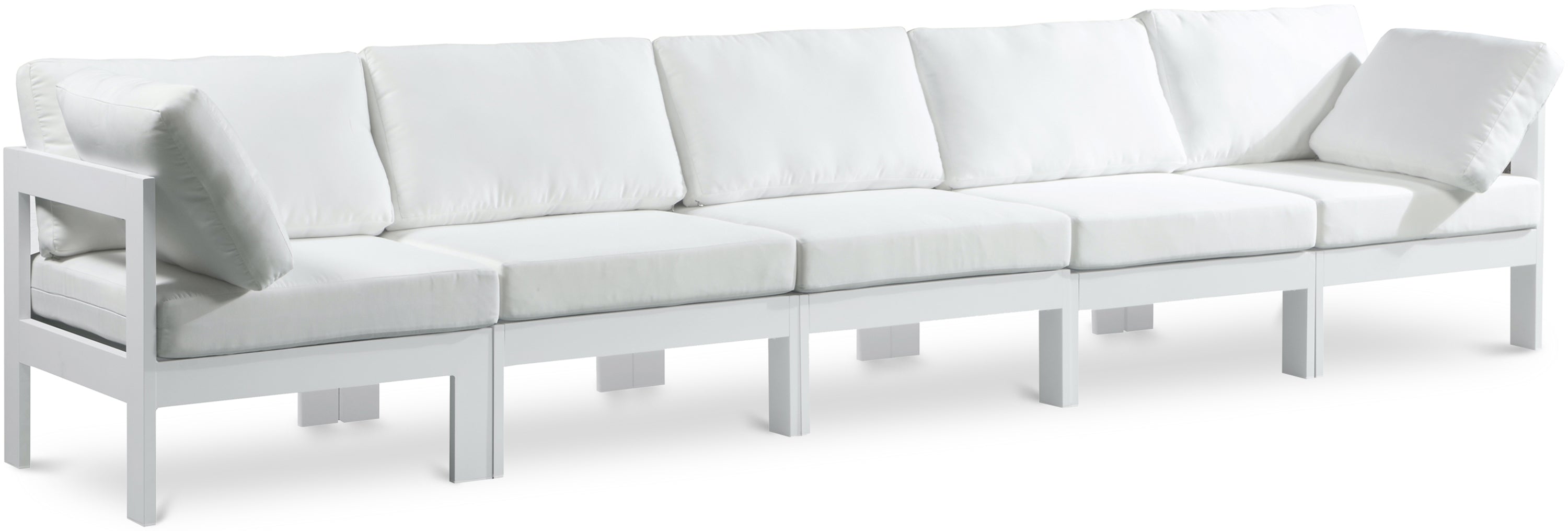 Alyssa White Water Resistant Fabric Outdoor Patio Modular Sofa S150A ...