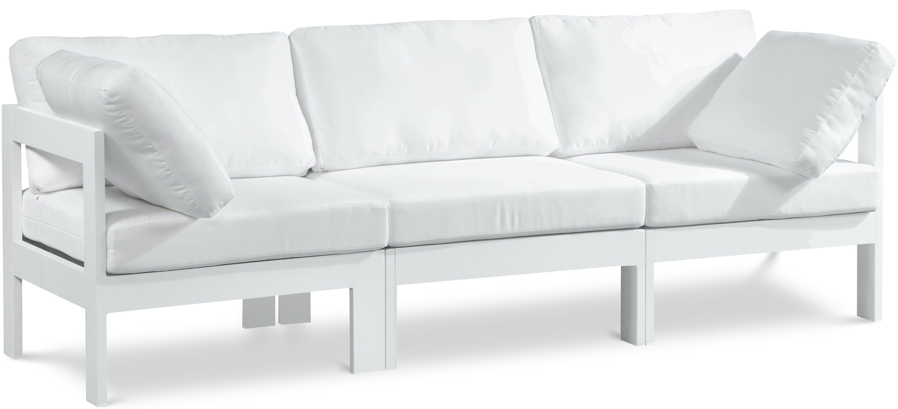 Alyssa White Water Resistant Fabric Outdoor Patio Modular Sofa S90A ...