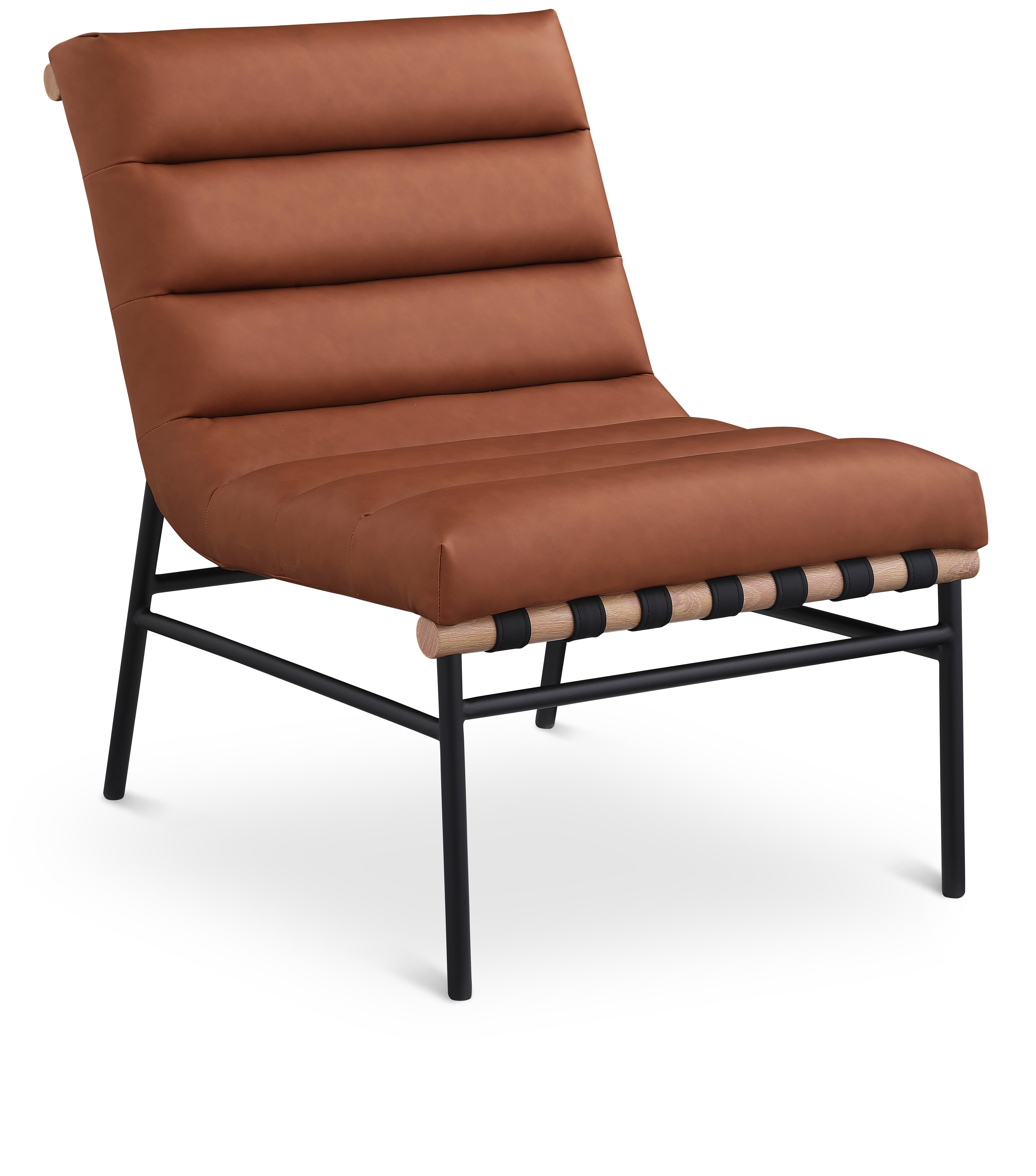 Hannah Cognac Faux Leather Accent Chair Cognac – casabycoco