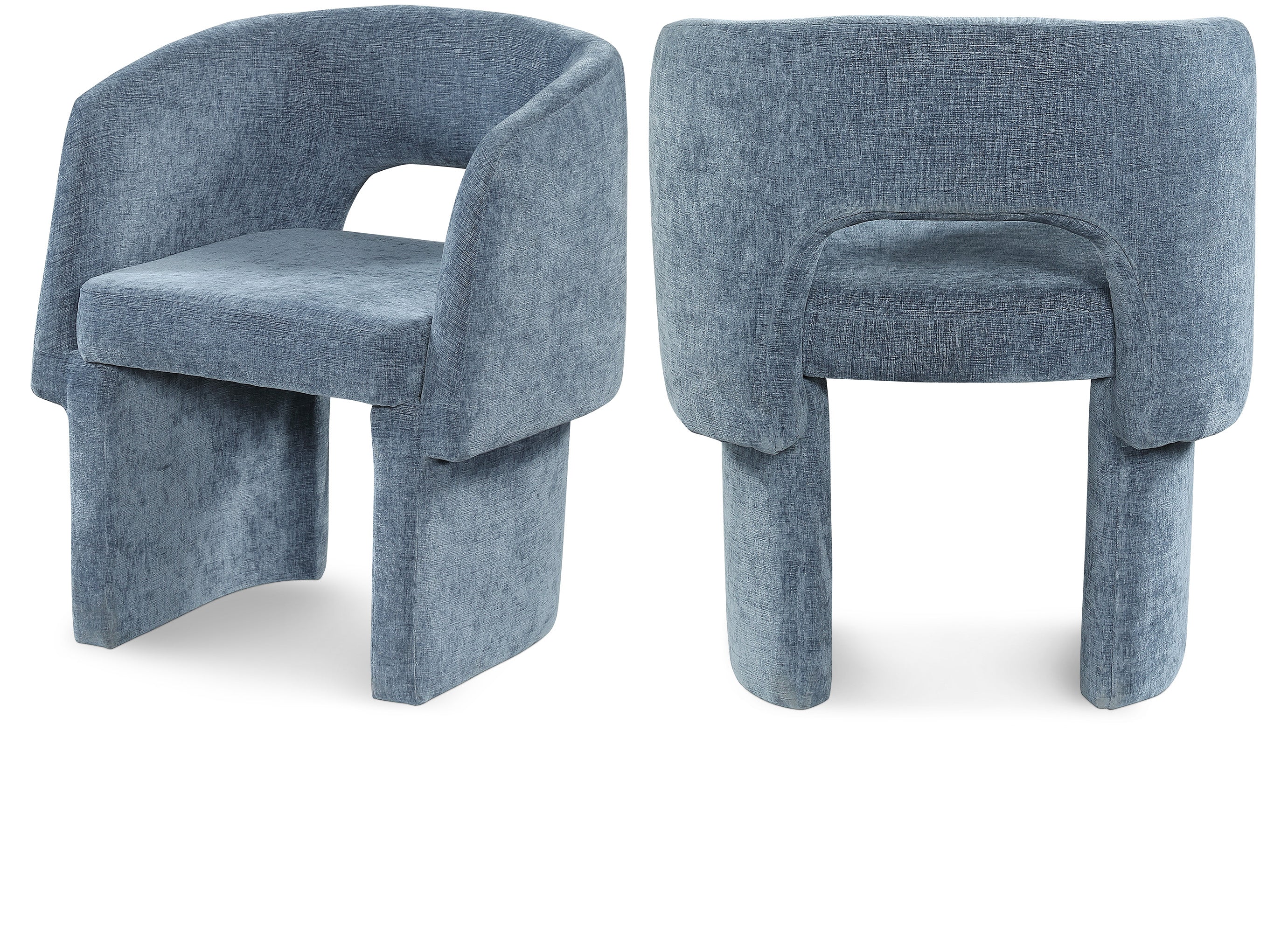 Nikki Light Blue Chenille Fabric Dining Chair / Accent Chair C – casabycoco