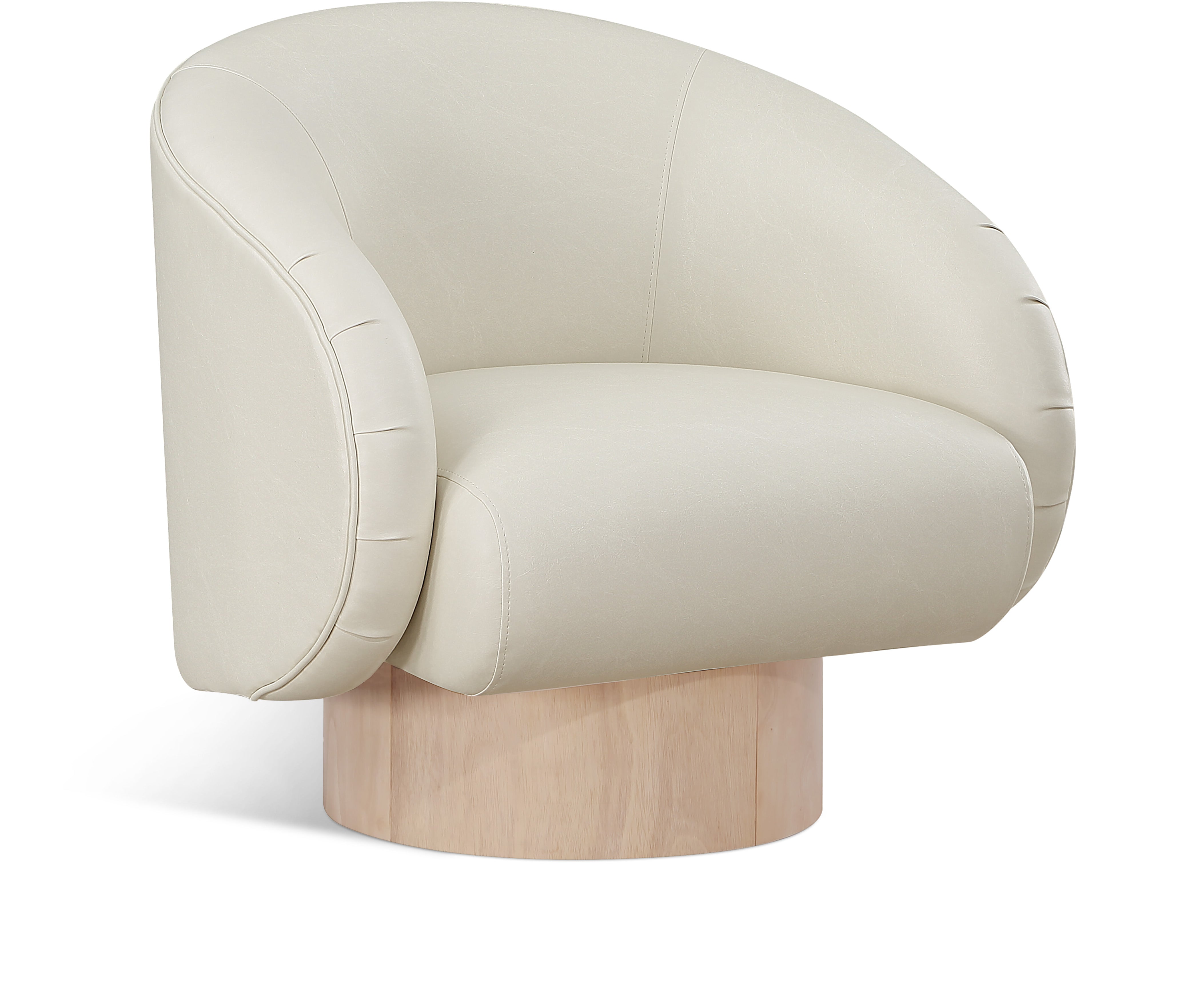 Ease Cream Faux Leather Swivel Accent Chair Cream – casabycoco