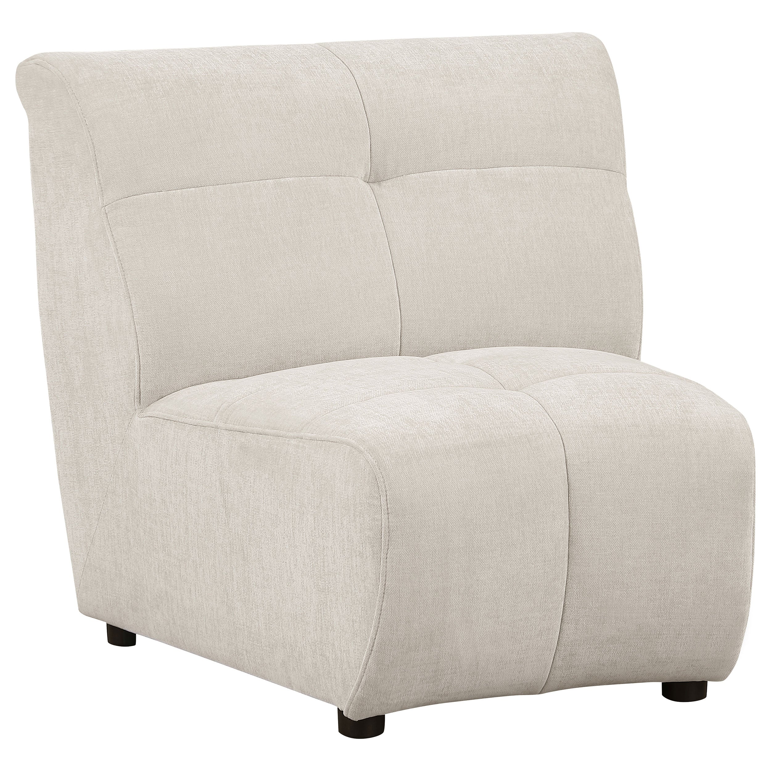 Ashlyn Upholstered Curved Armless Chair IvoryIvory – casabycoco