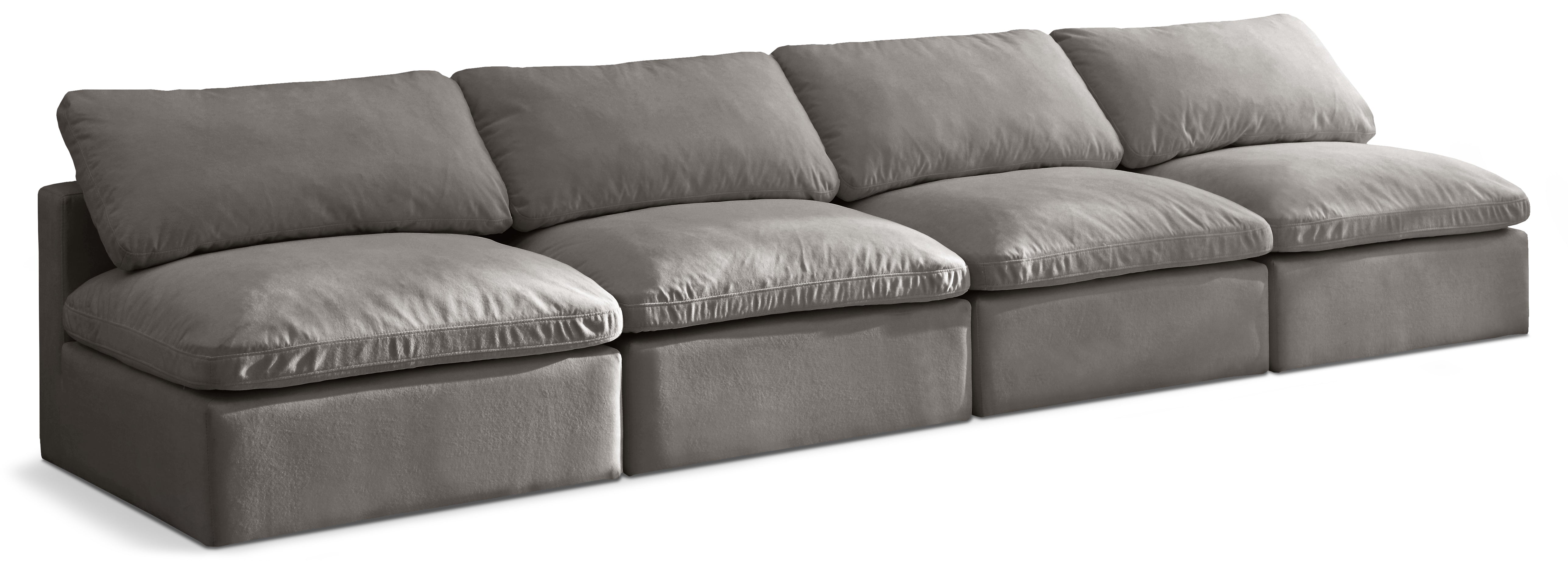 Lips Grey Velvet Standard Comfort Modular Sofa S4 – casabycoco
