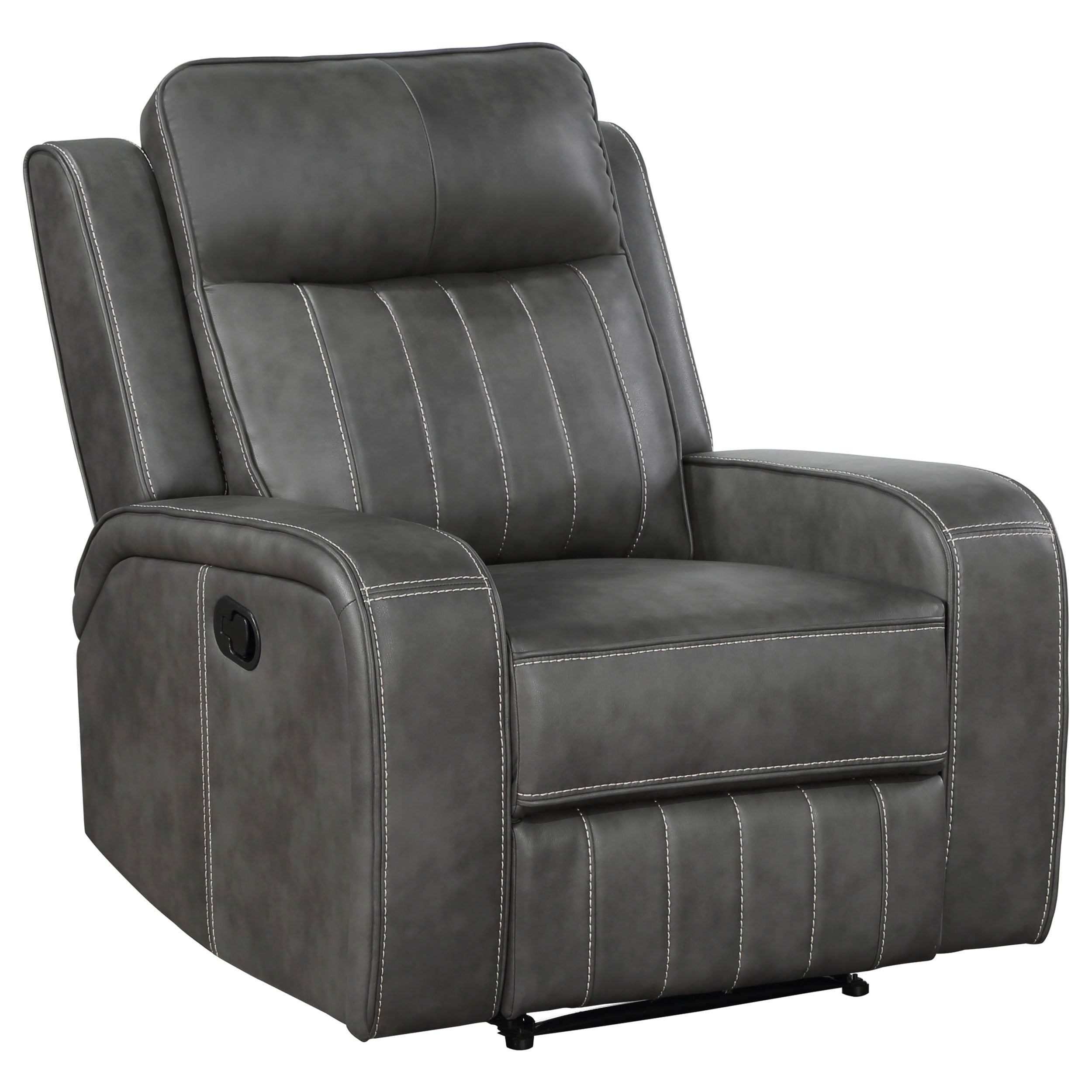Salizar Upholstered Track Arm Recliner GreyGrey – casabycoco