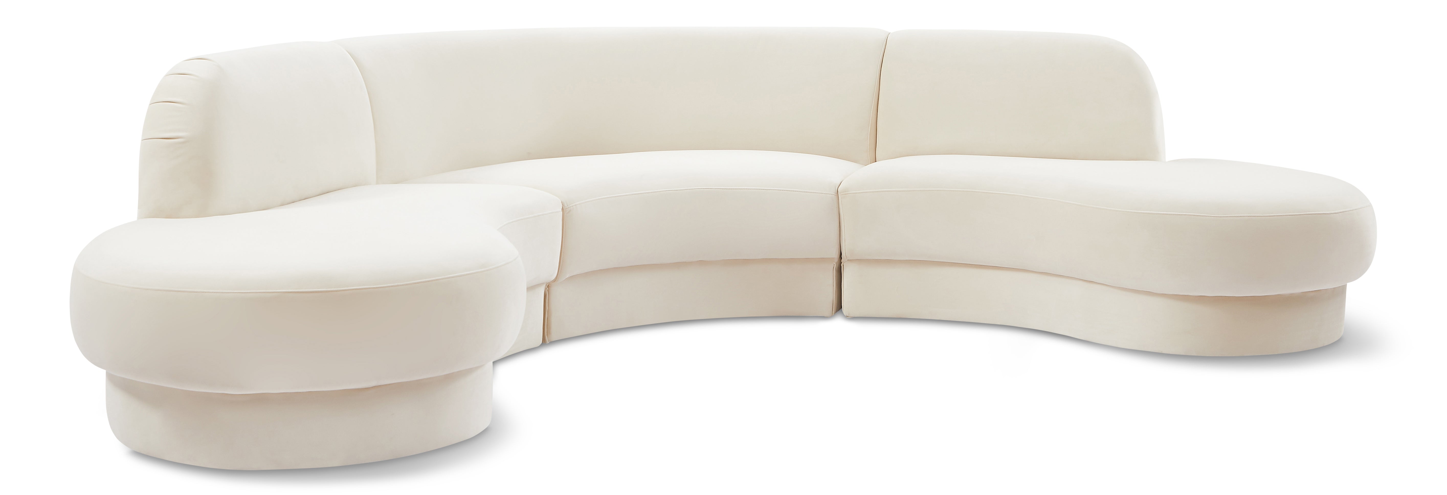Otto Cream Velvet 3pc. Sectional (3 Boxes) Sectional – casabycoco