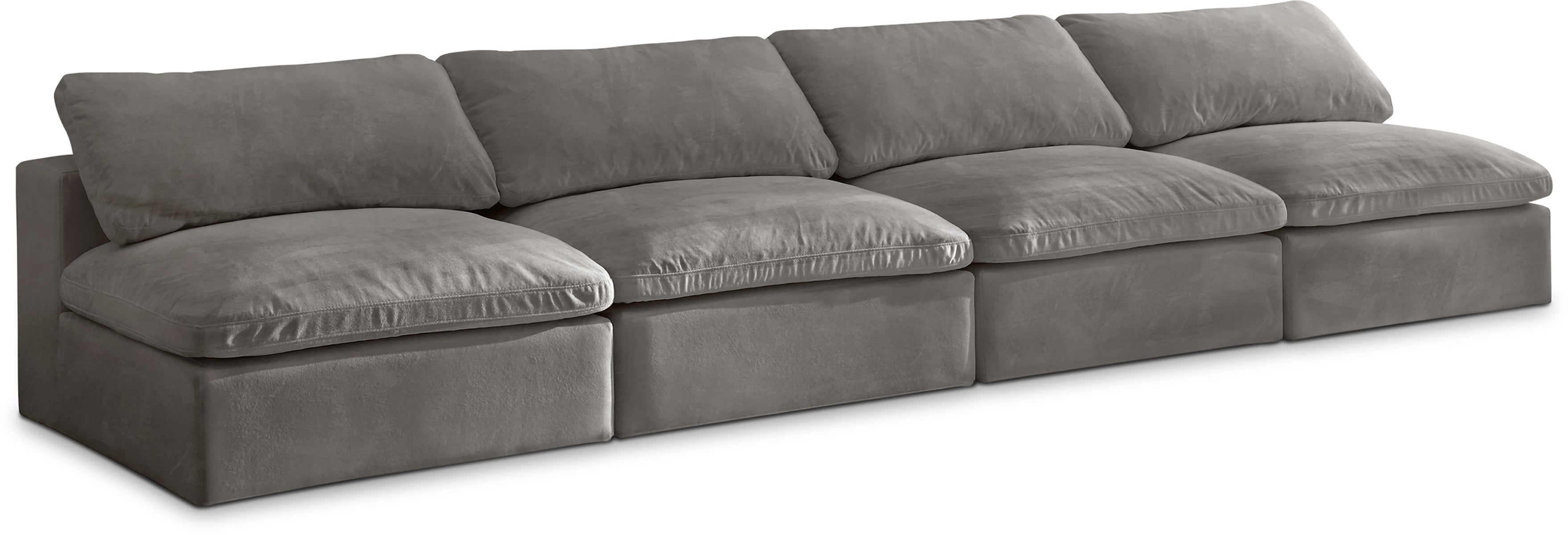 Hyatt Grey Velvet Comfort Modular Armless Sofa S156 – casabycoco