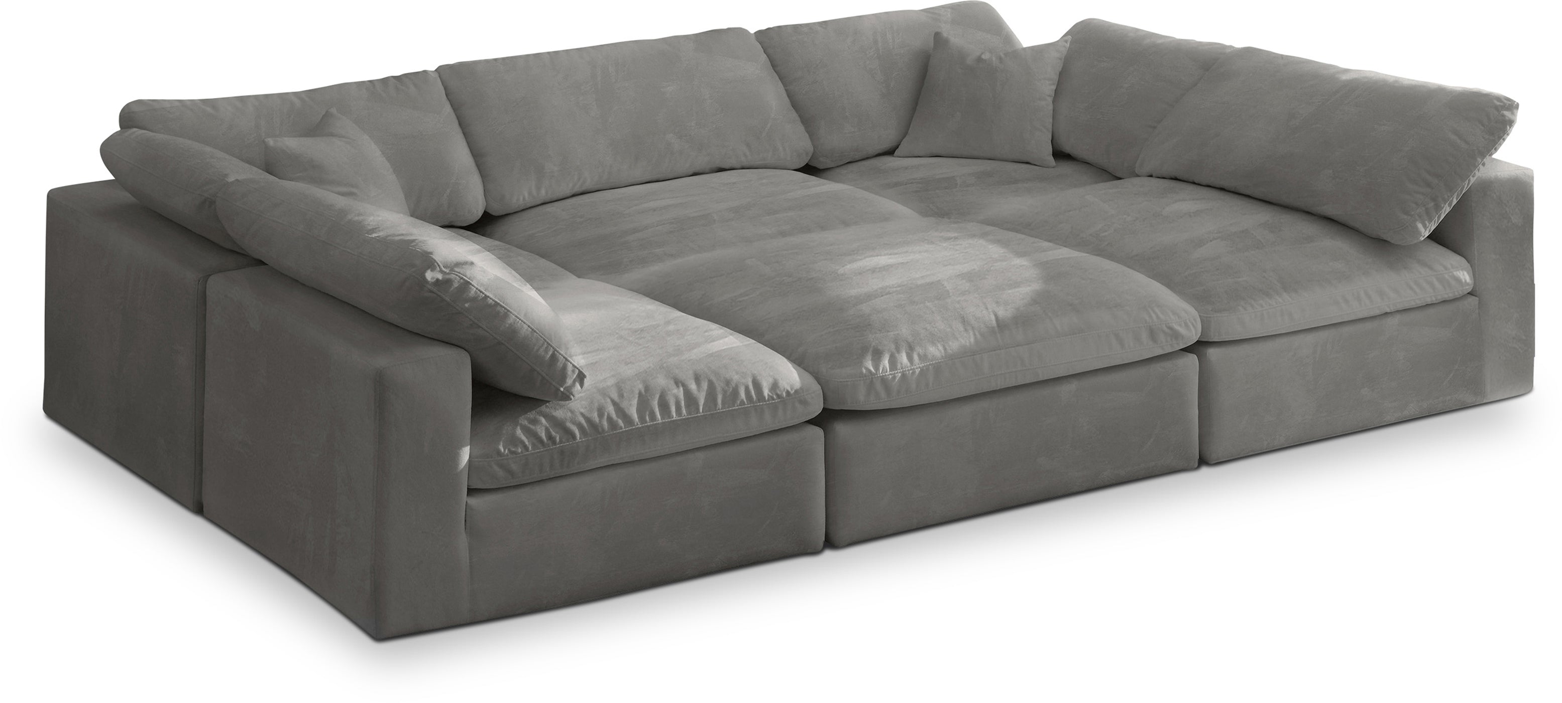 Hyatt Grey Velvet Comfort Modular Sectional Sec6C – casabycoco