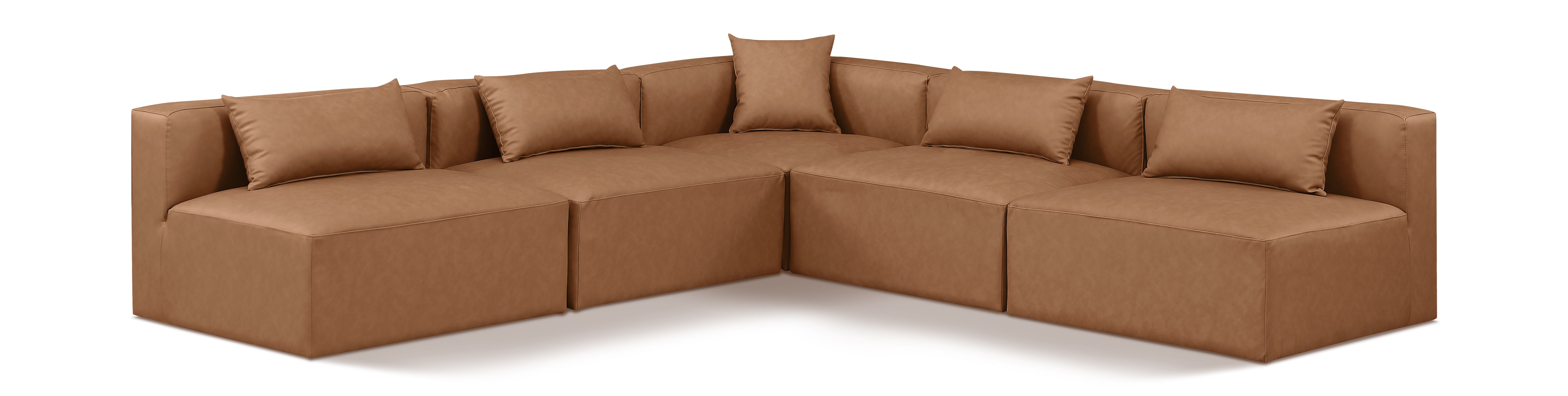 Crescent Brown Faux Leather Modular Sectional Sec5B – casabycoco