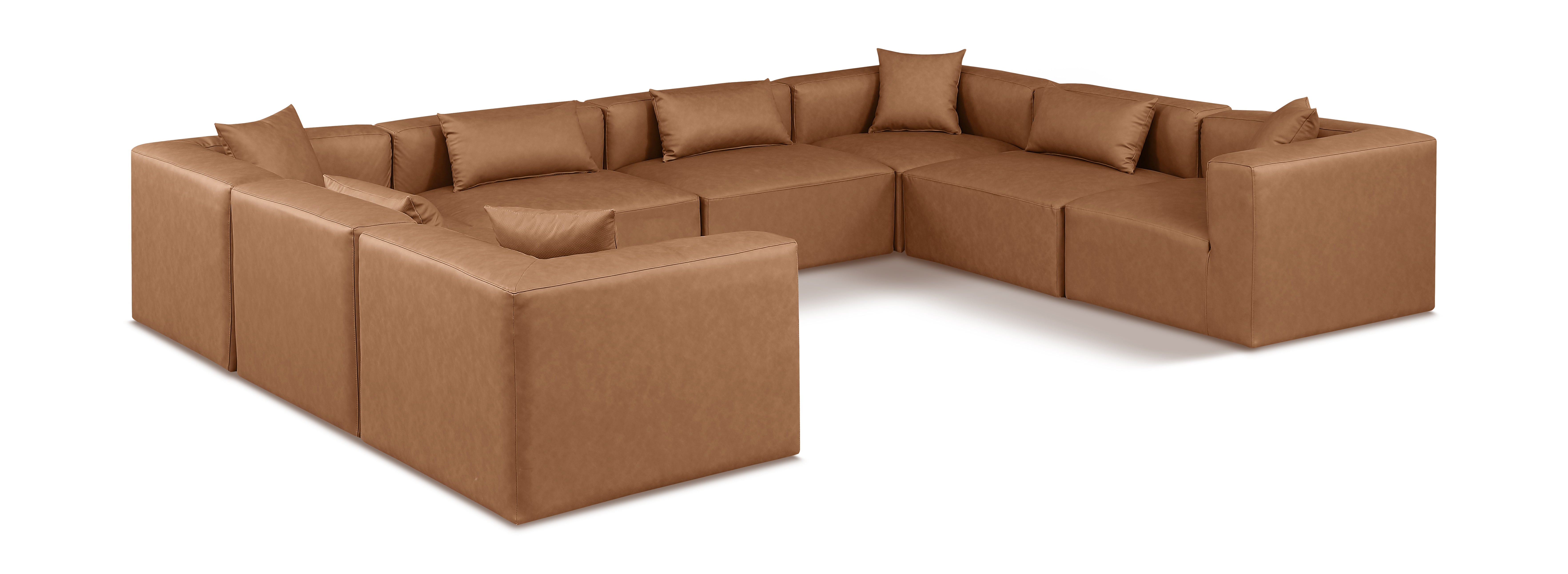 Crescent Brown Faux Leather Modular Sectional Sec8A – casabycoco