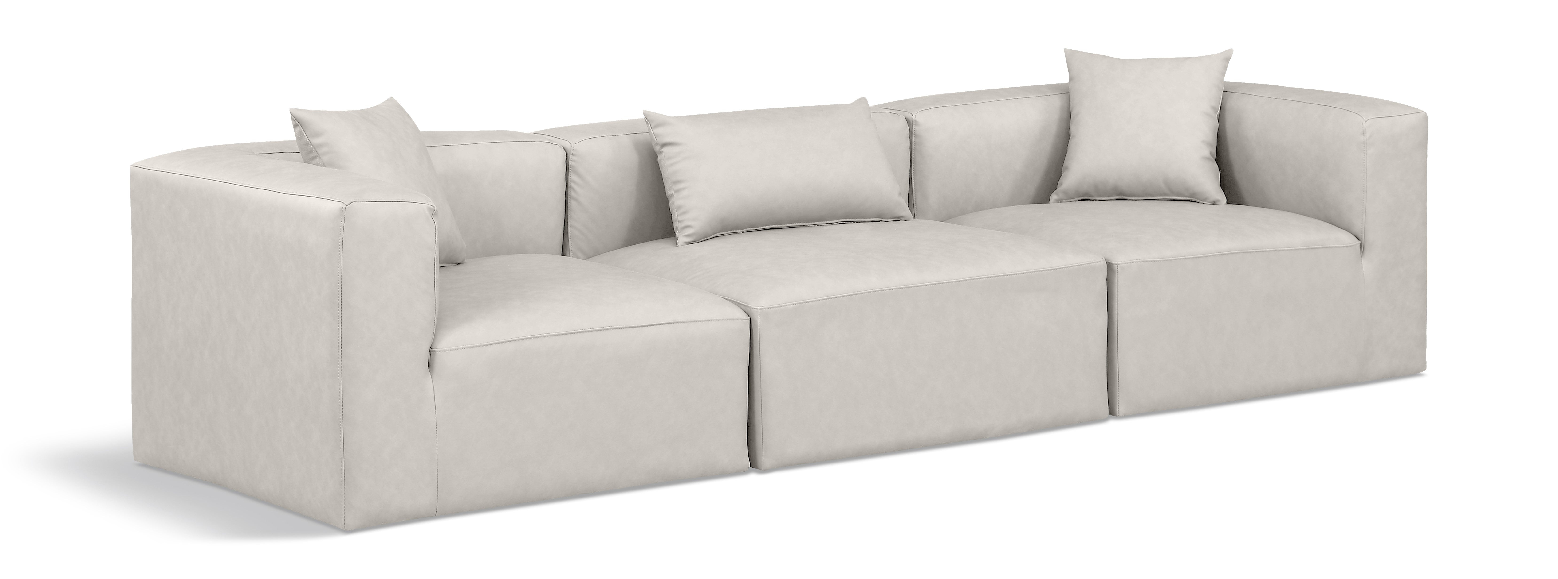 Crescent Cream Faux Leather Modular Sofa S108B – casabycoco