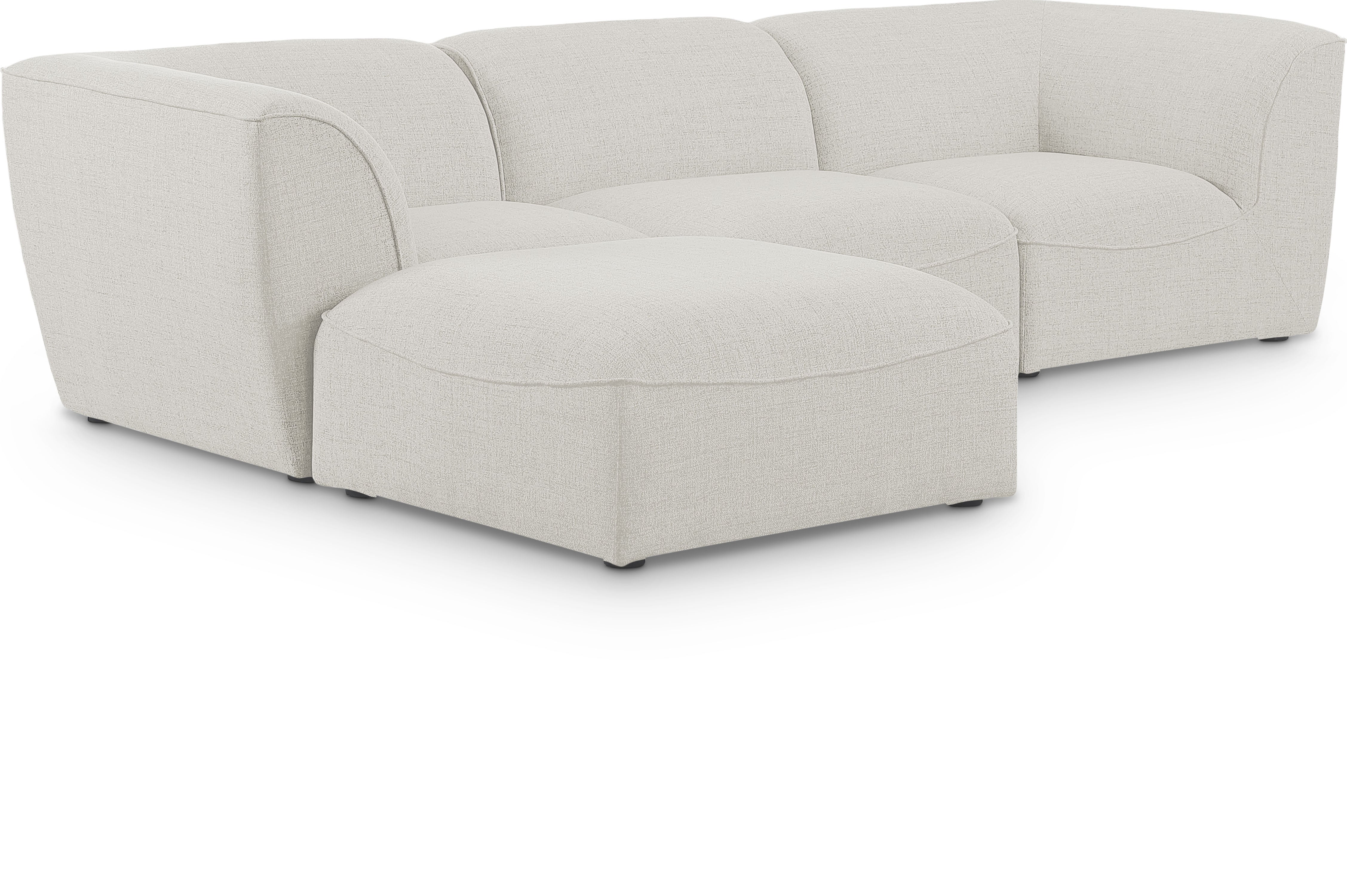 Tavolo Cream Durable Linen Textured Modular Sectional Sec4A – casabycoco