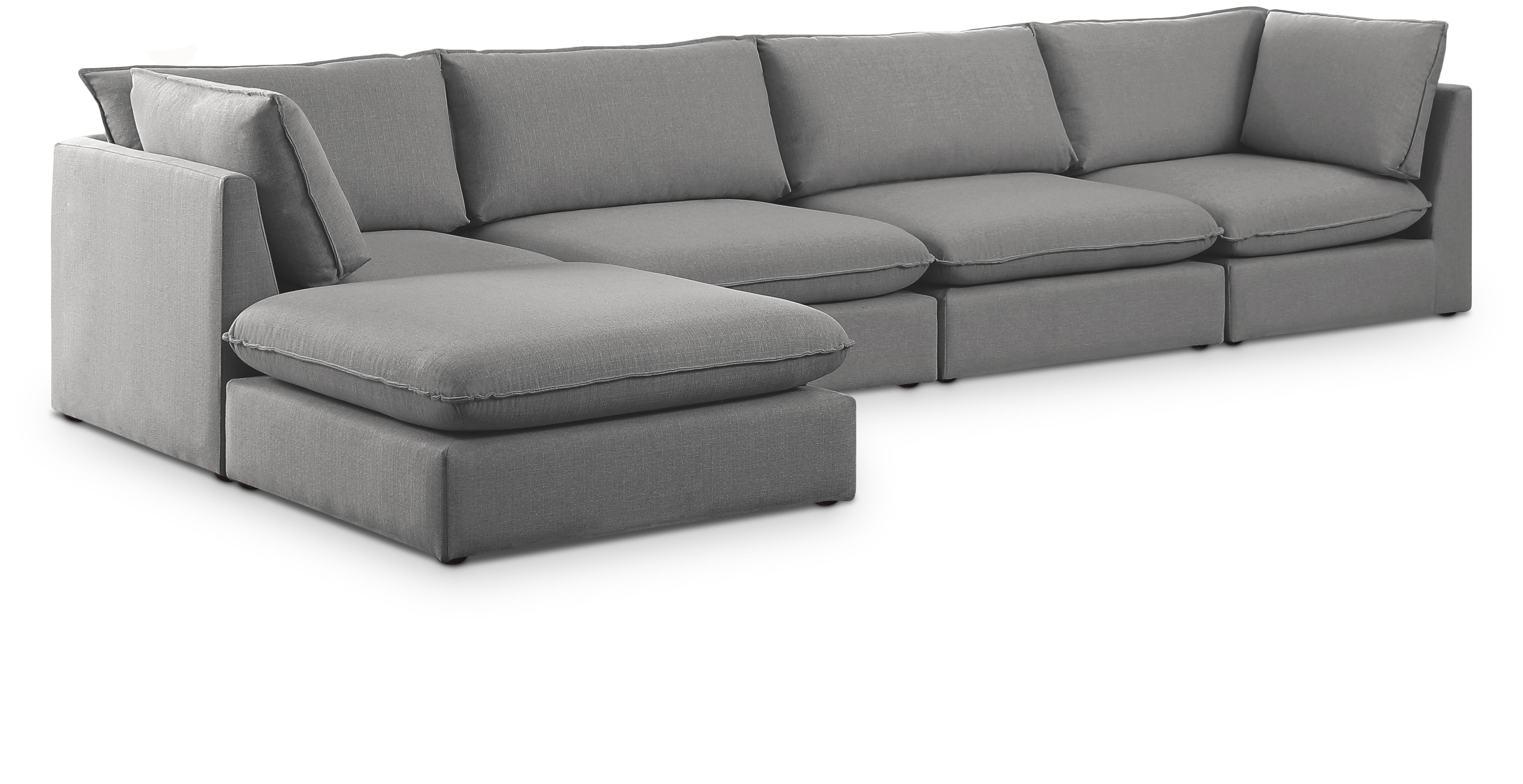 Winston Grey Durable Linen Textured Modular Sectional Sec5B – casabycoco