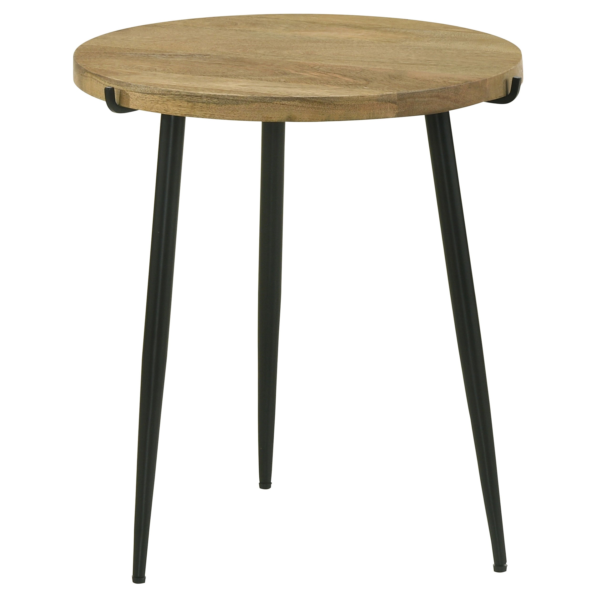 Edwards Round Solid Wood Top End Table Natural and BlackNatural ...