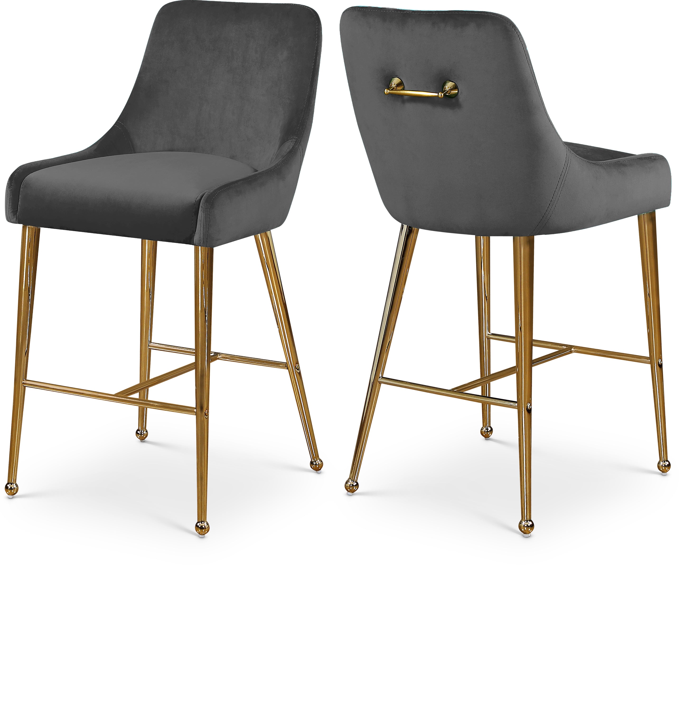 Lana Grey Velvet Stool Grey – casabycoco