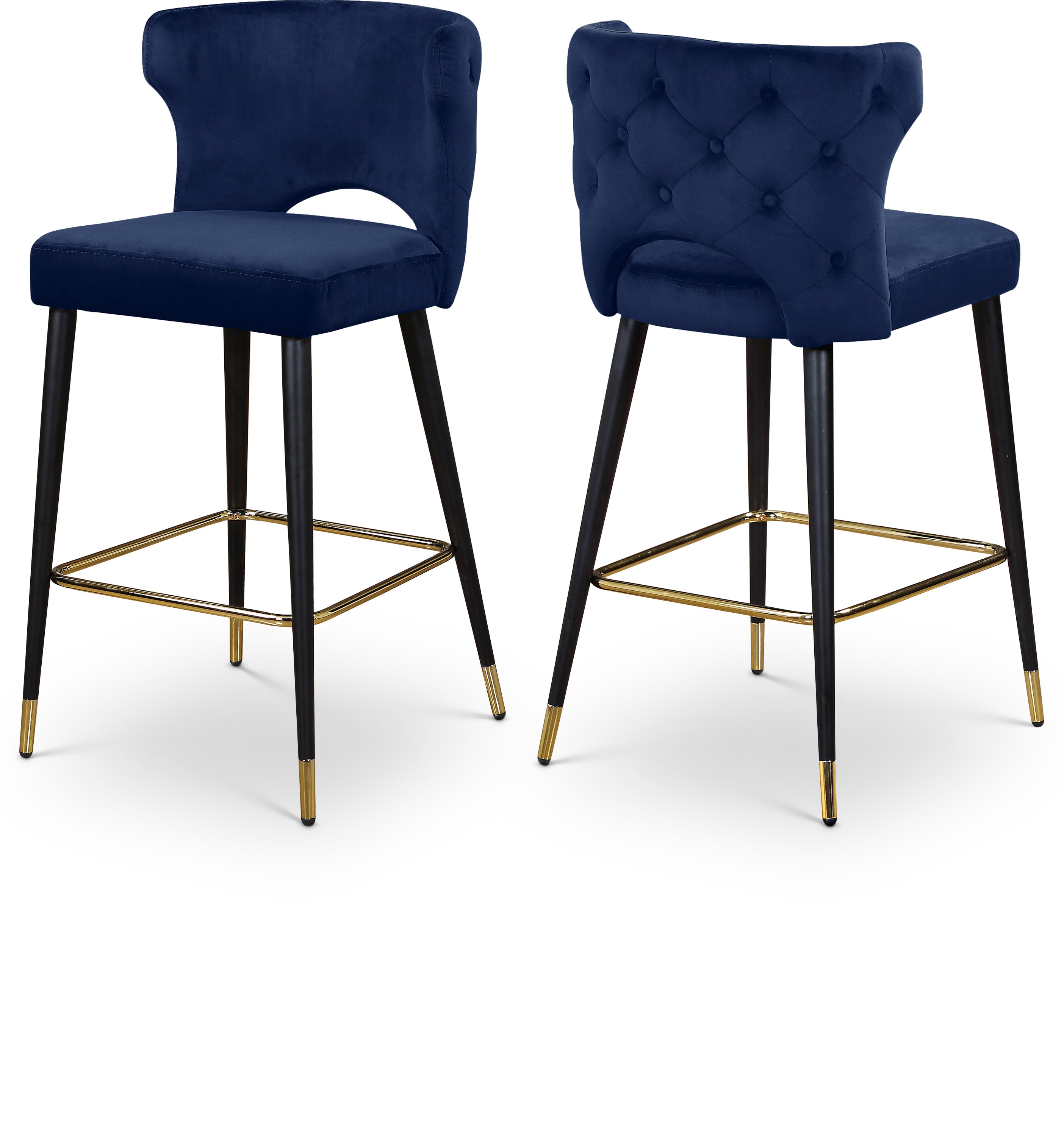 Marmo Navy Velvet Stool C – casabycoco