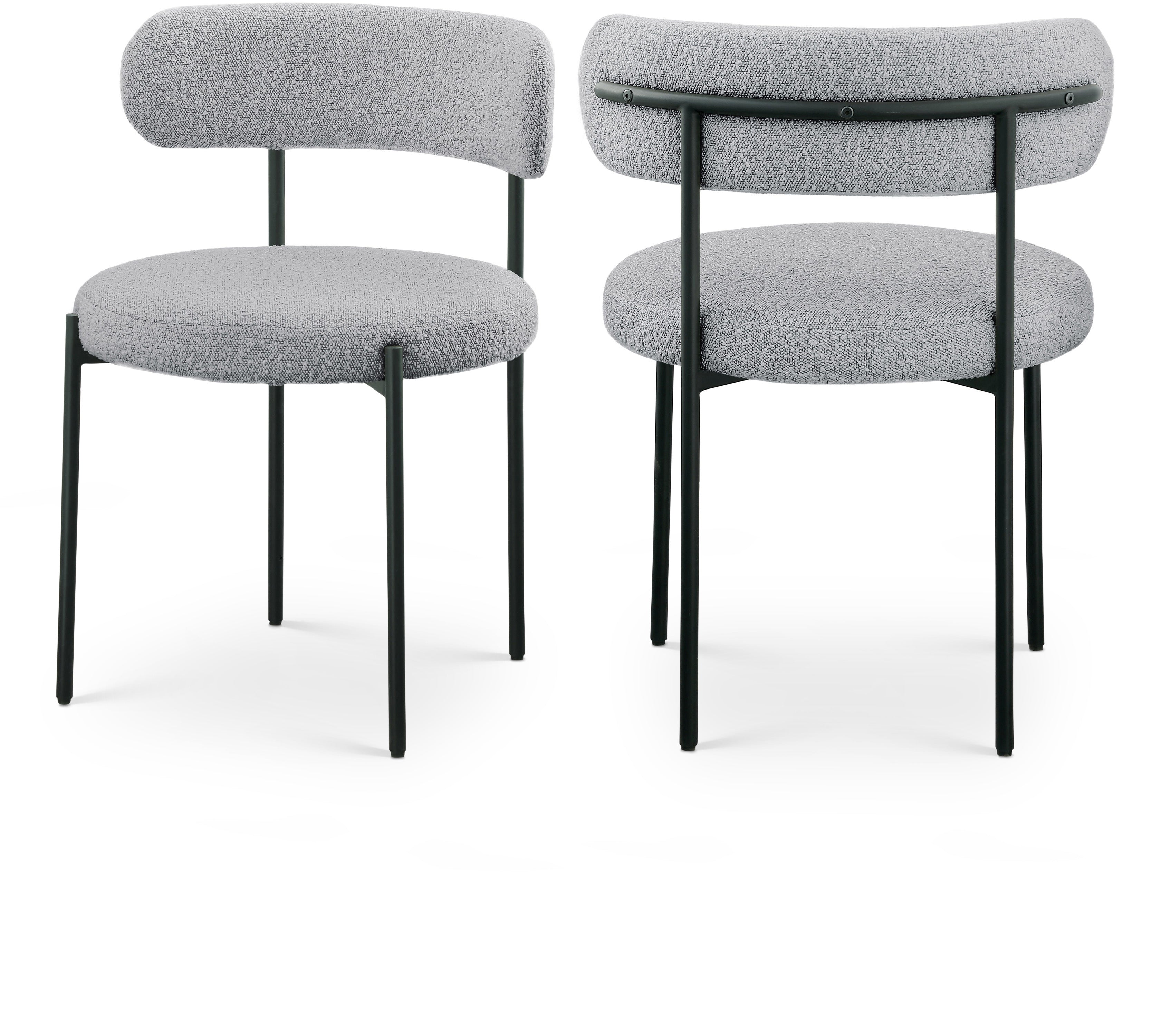 Cylinder Grey Boucle Fabric Dining Chair C – casabycoco