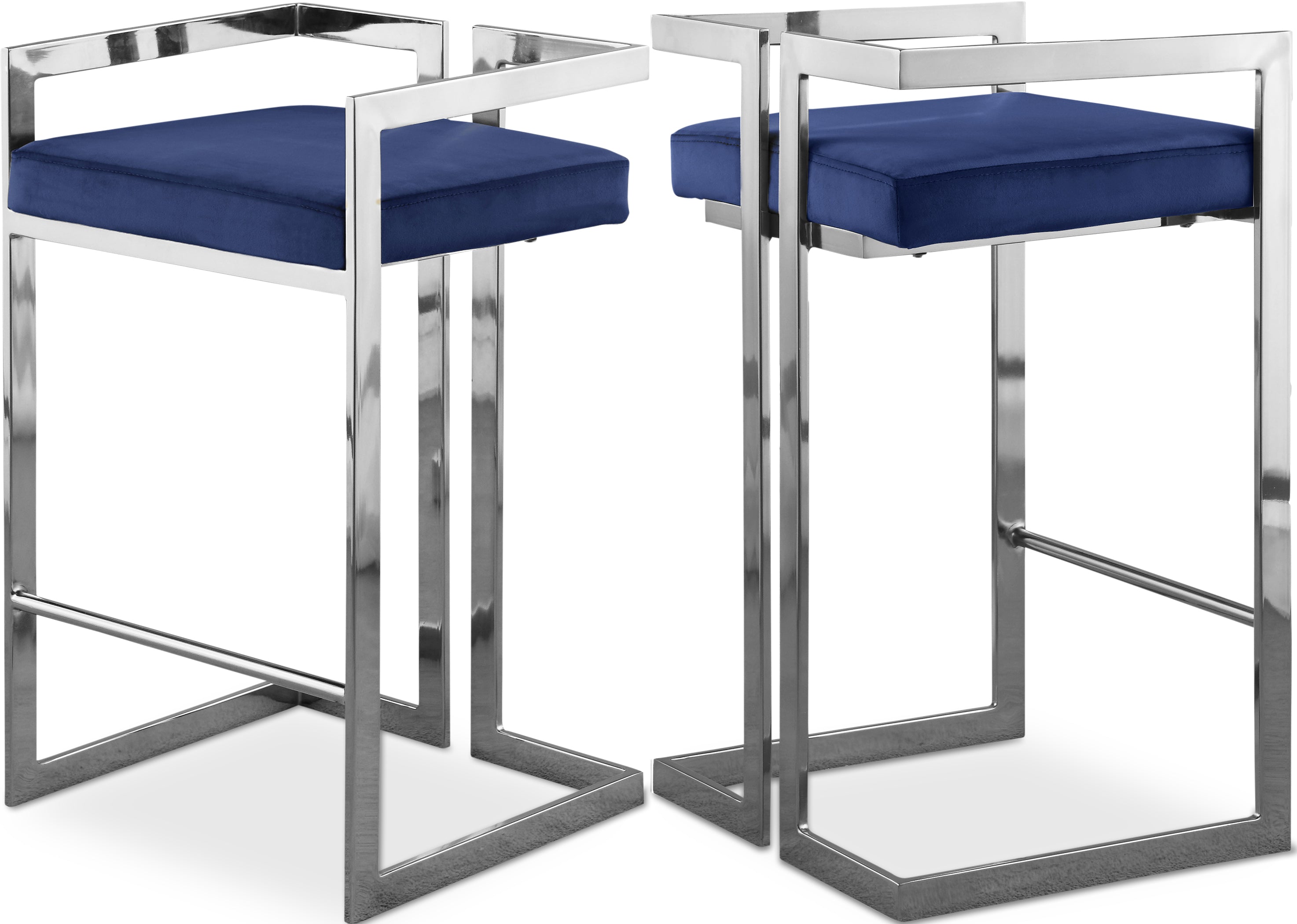 Vega Navy Velvet Stool – casabycoco