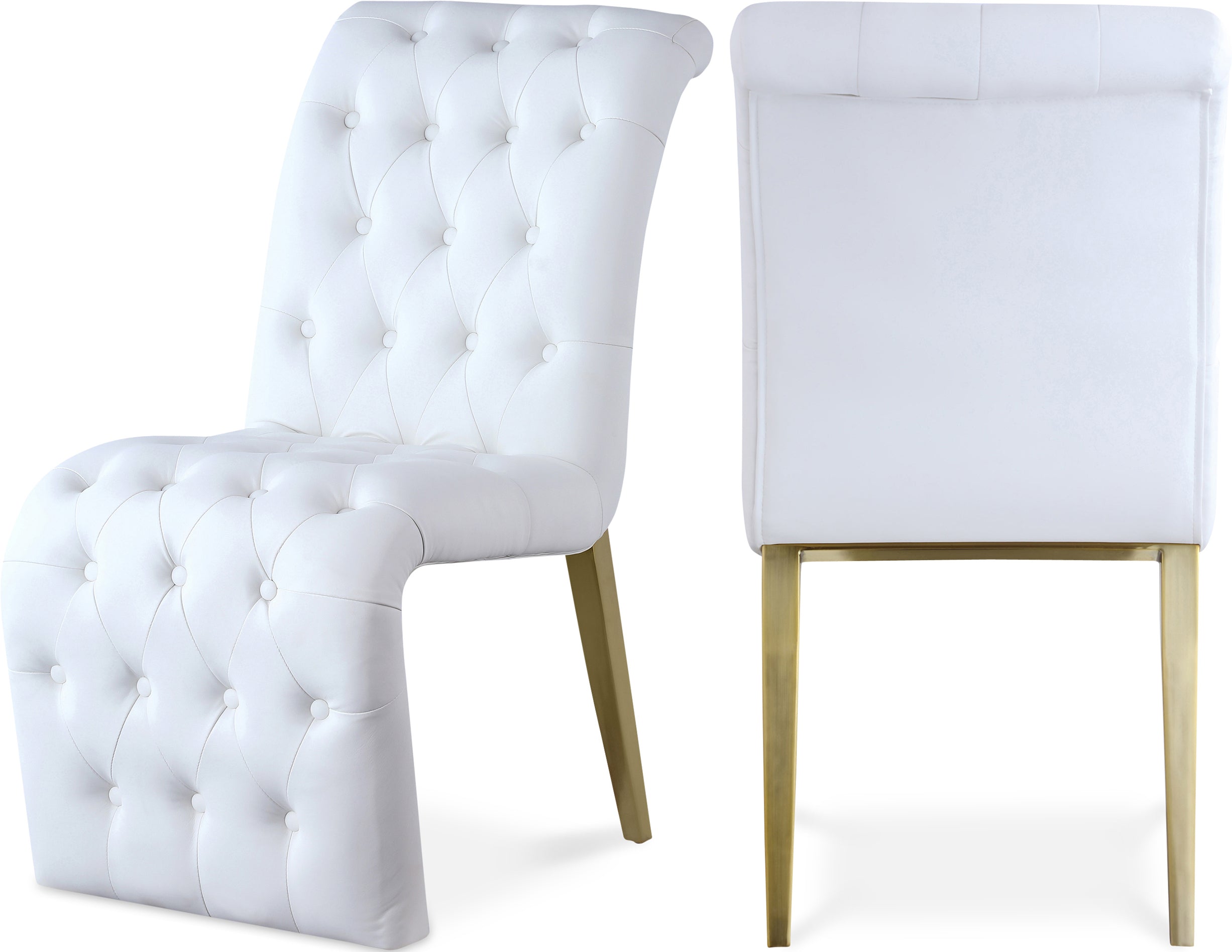 Spherical White Faux Leather Dining Chair C – casabycoco