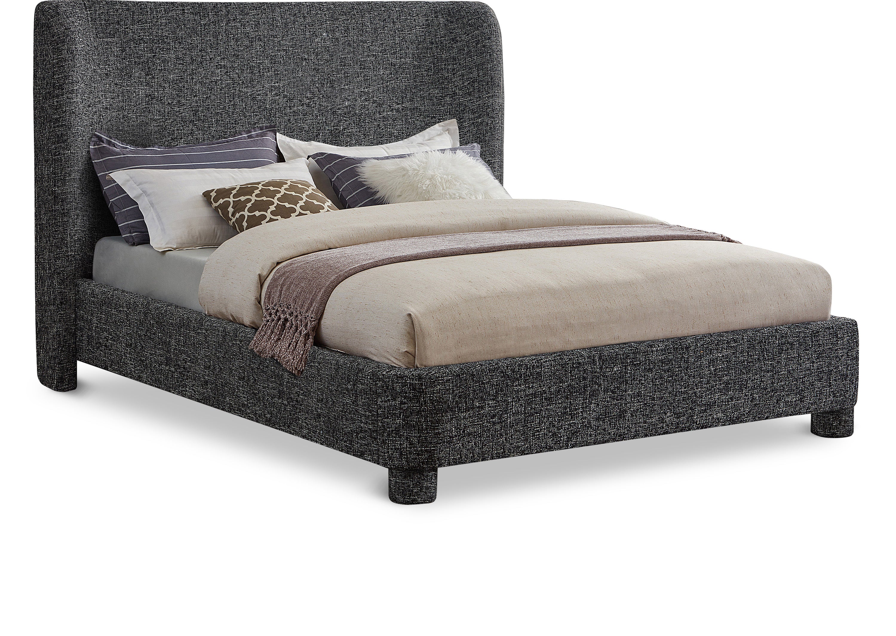 Nile Black Polyester Fabric Queen Bed Q – casabycoco