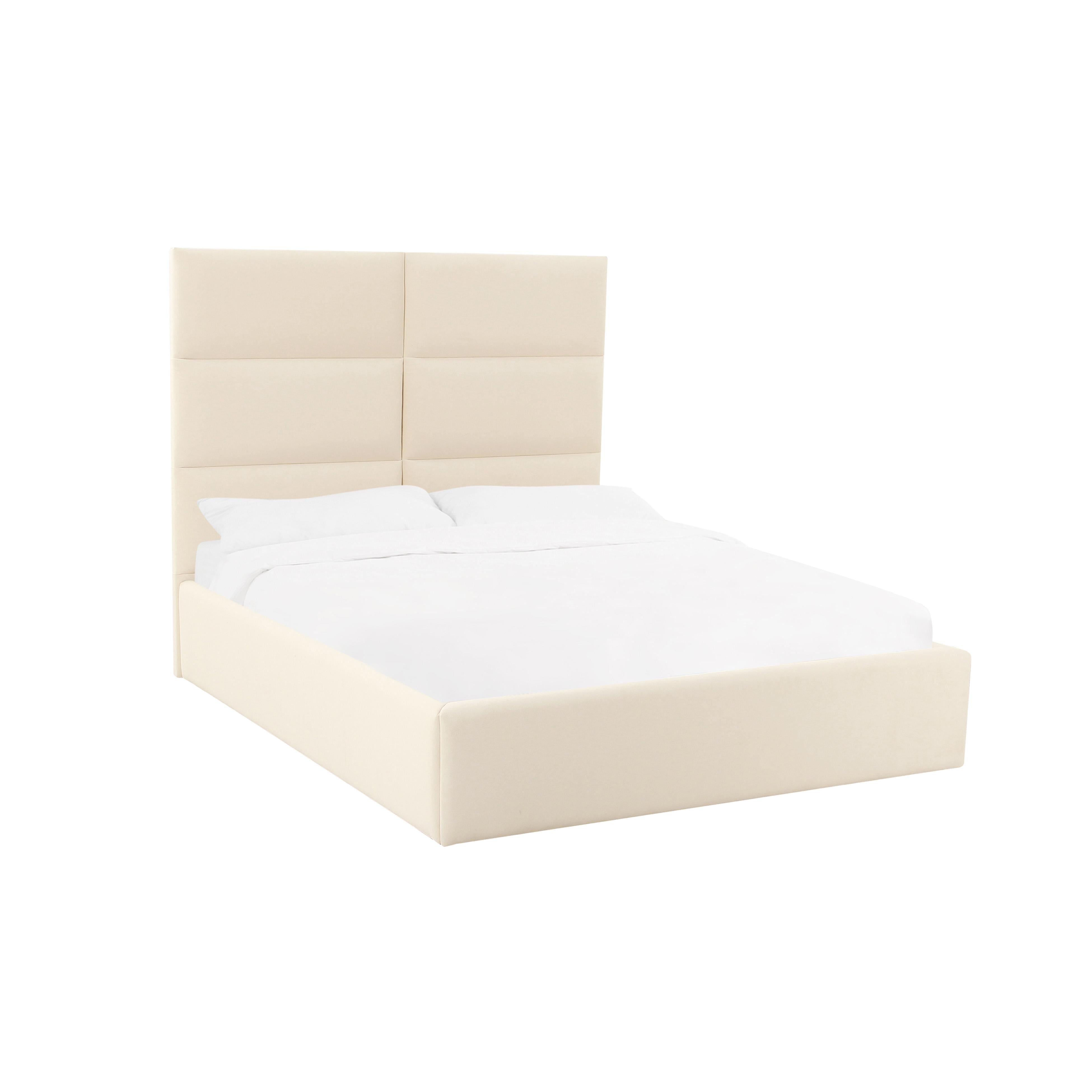 Archie Cream Velvet Queen Bed – casabycoco