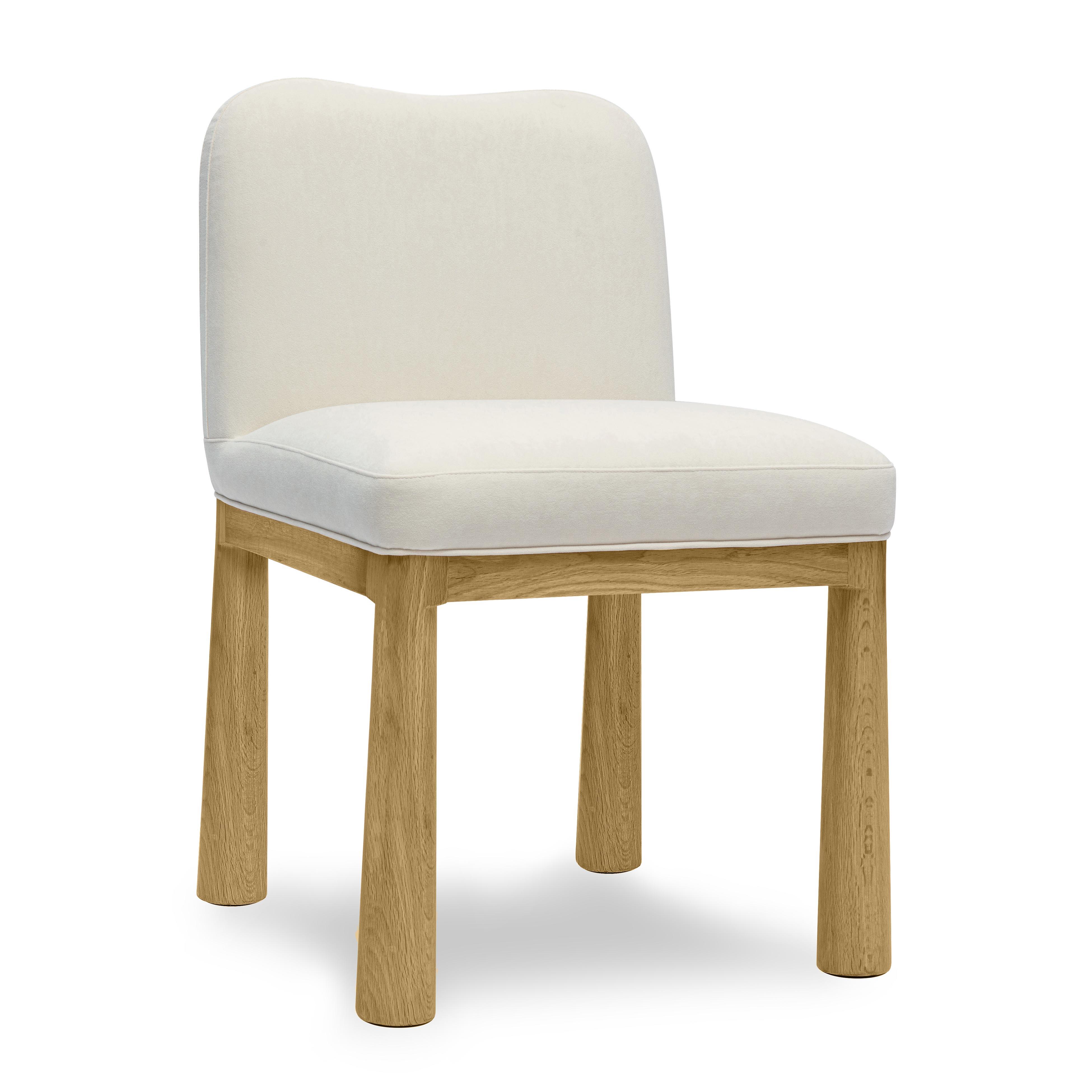 Judy Cream Velvet Oak Dining Chair – casabycoco