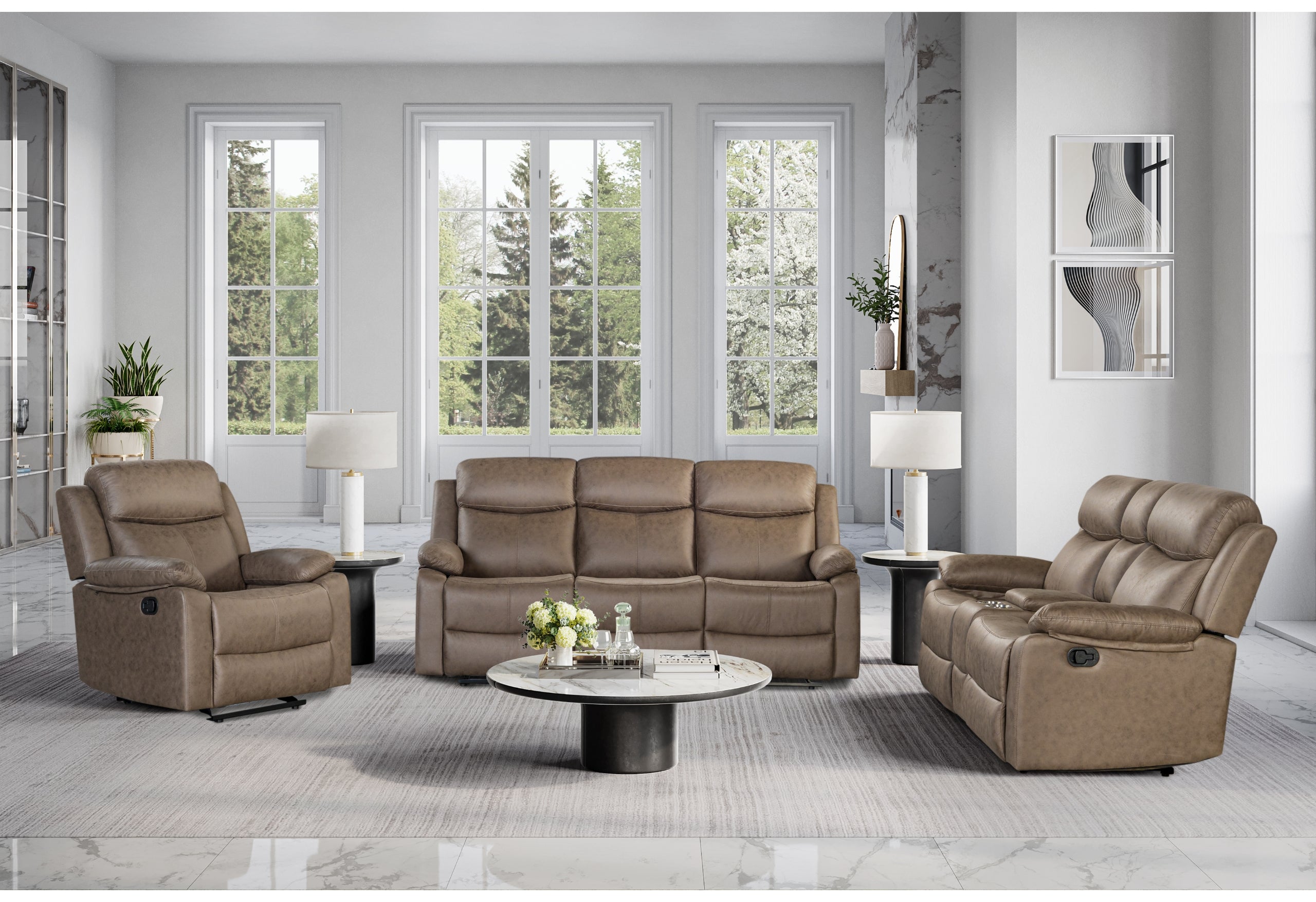 Dana Brown RECLINING SOFA/CONSOLE RECLINING LOVESEAT/GLIDER RECLINER ...
